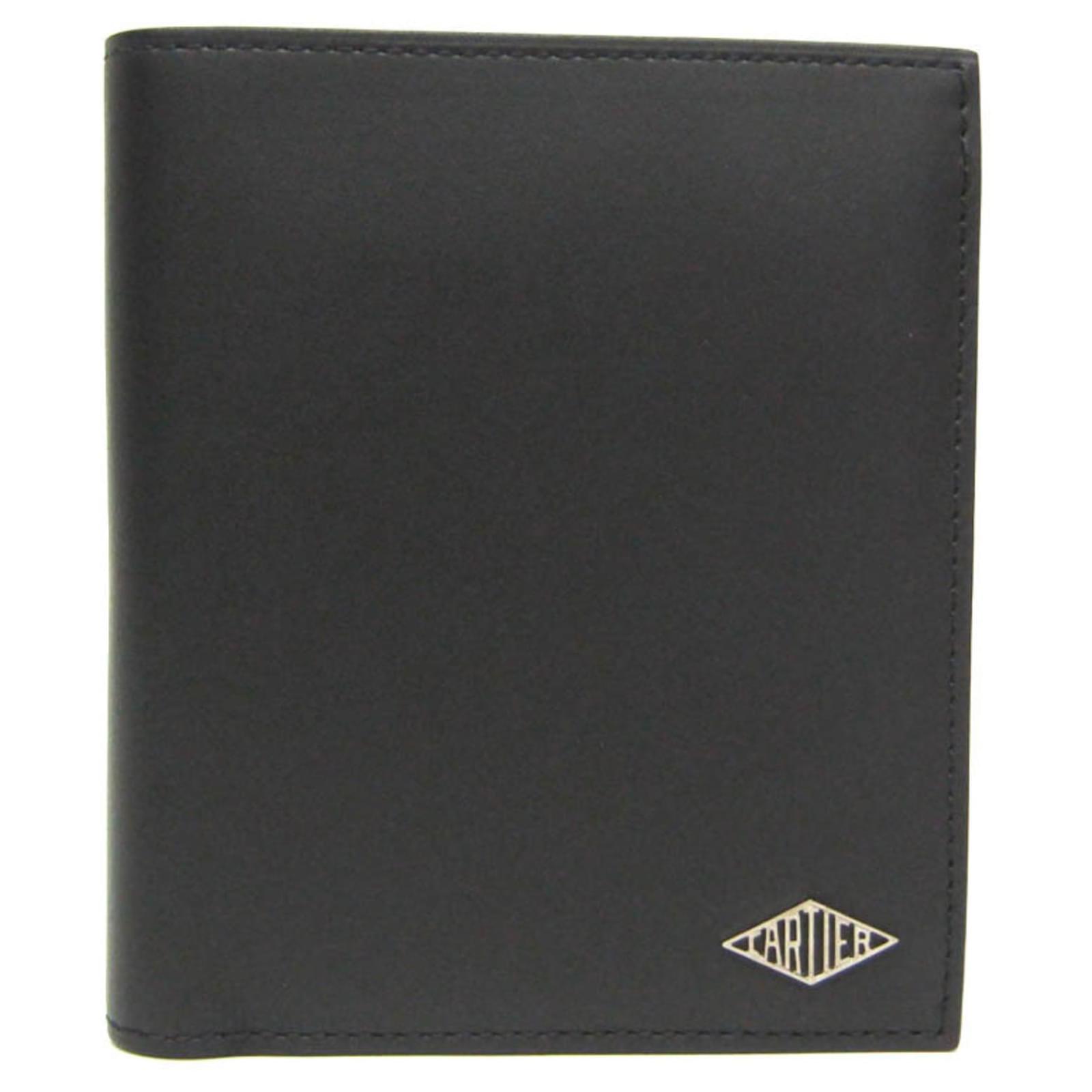 Cartier Logo L3001457 Men's Leather Bill Wallet Black Dark red ref ...