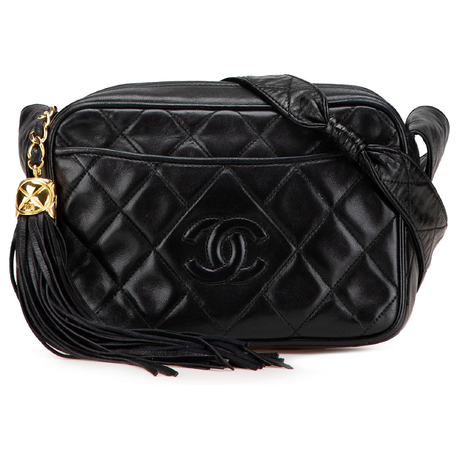 Chanel Black Mini CC Lambskin Tassel Camera Bag Leather ref.2111868 ...