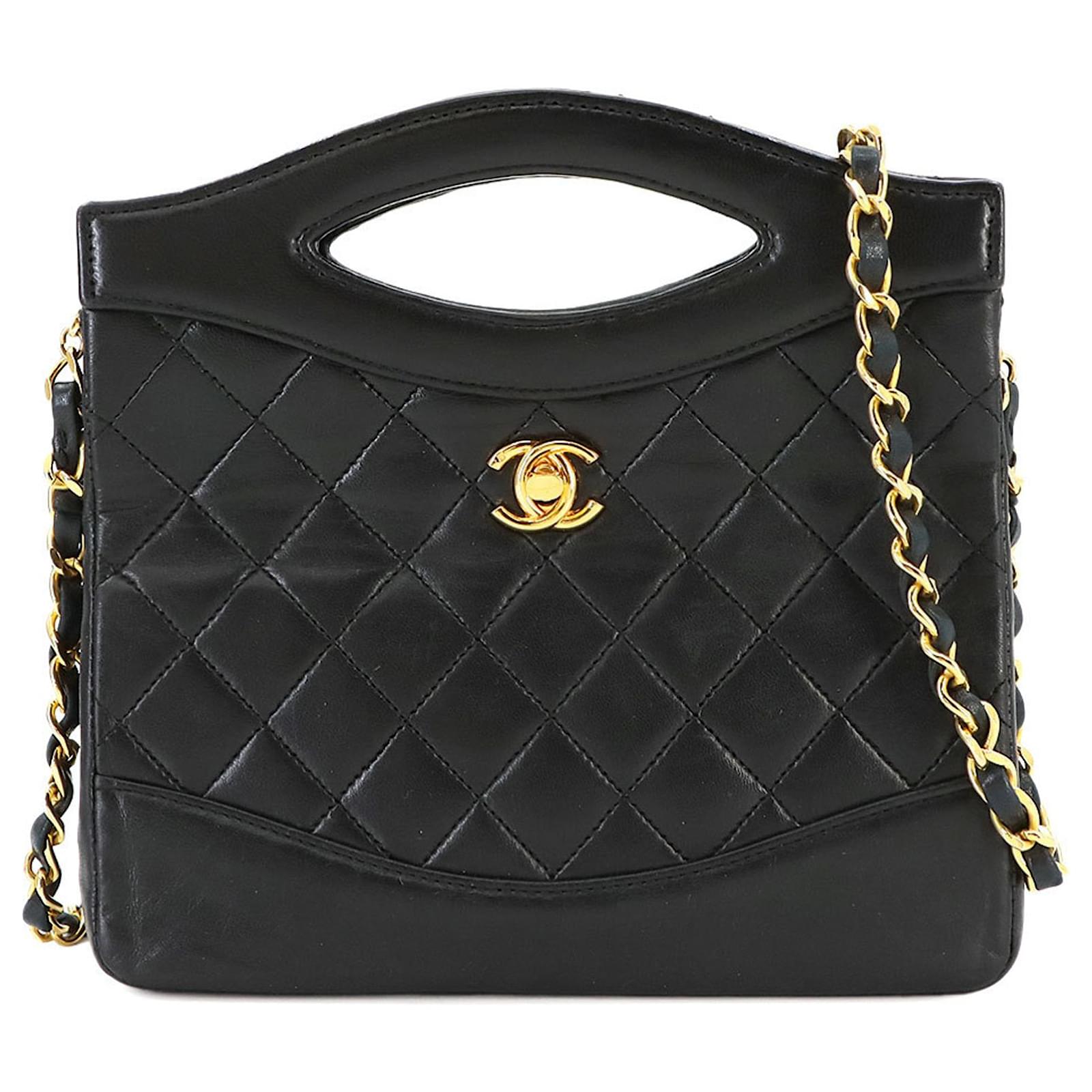 Chanel Matelasse 2way Hand Chain Shoulder Bag Black Leather ref.2112049 ...