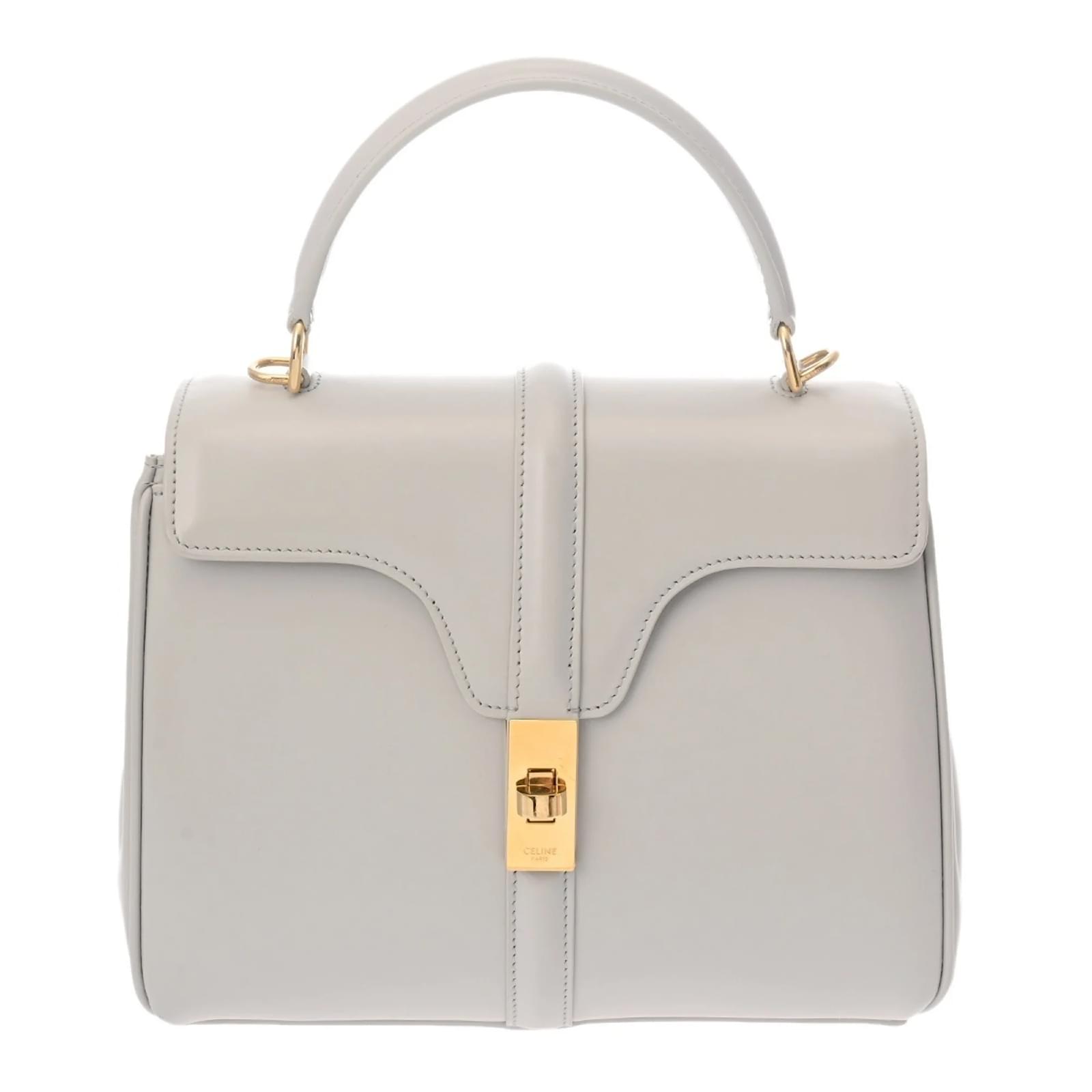 Céline CELINE Small 16 Seize Bag in Gray Brown Leather Satin ref ...