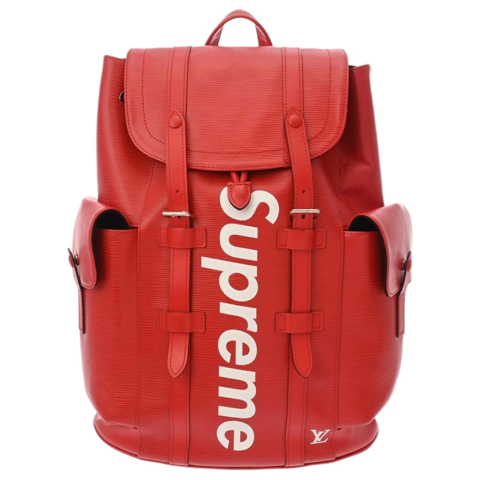 Louis Vuitton Epi Christopher PM Supreme Collaboration Backpack Red ...