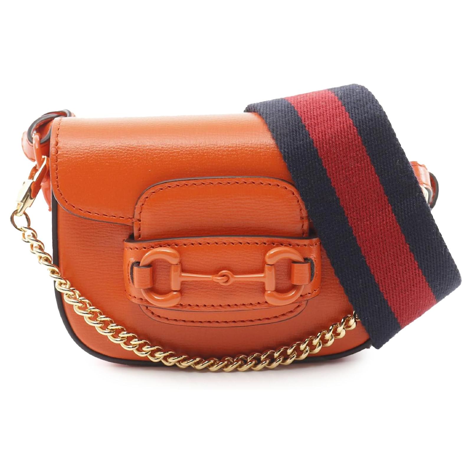 Gucci Orange Mini Leather Horsebit 1955 Web Satchel (Sold) - Joli Closet
