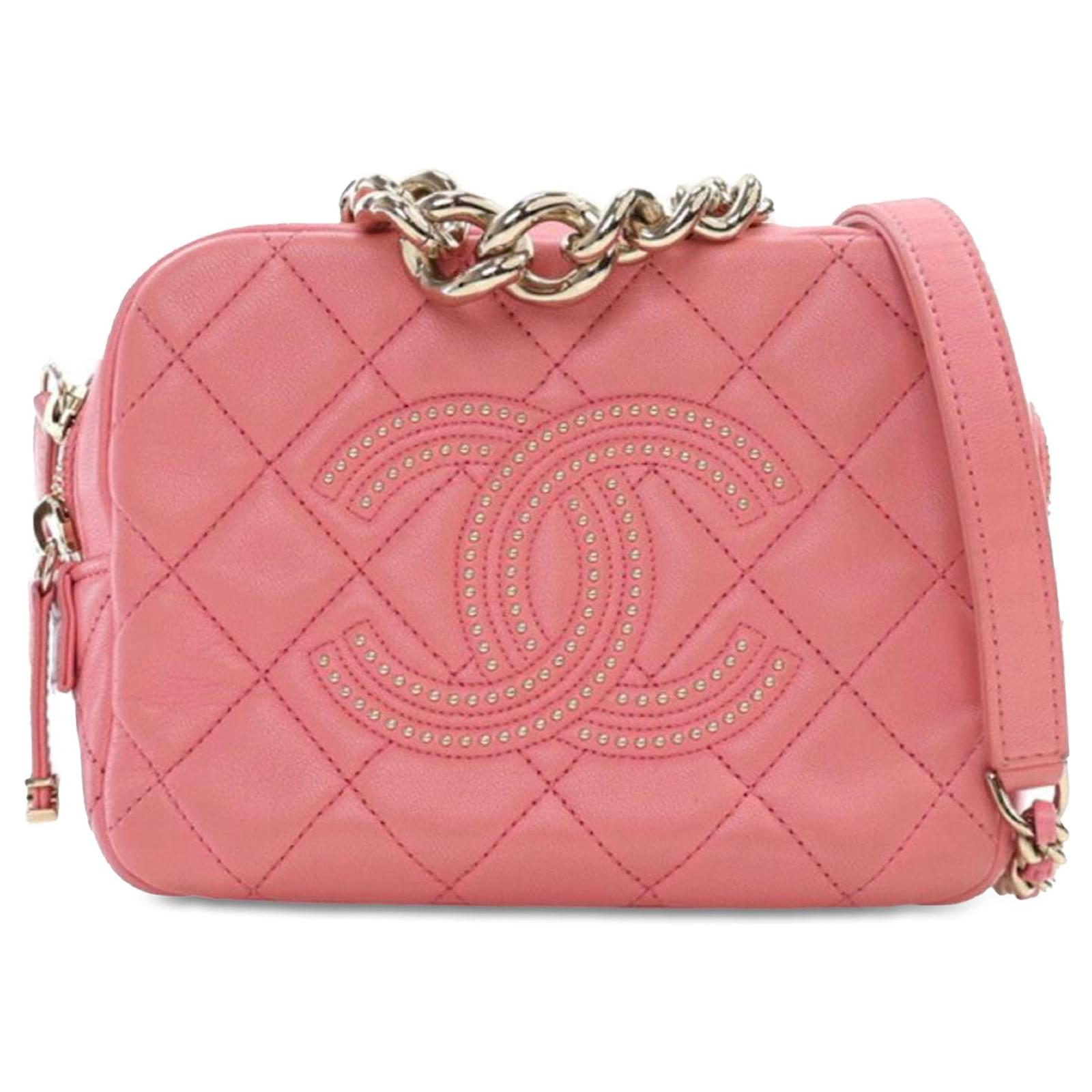 Camera CHANEL Handbags T. Leather Pink ref.2115459 - Joli Closet