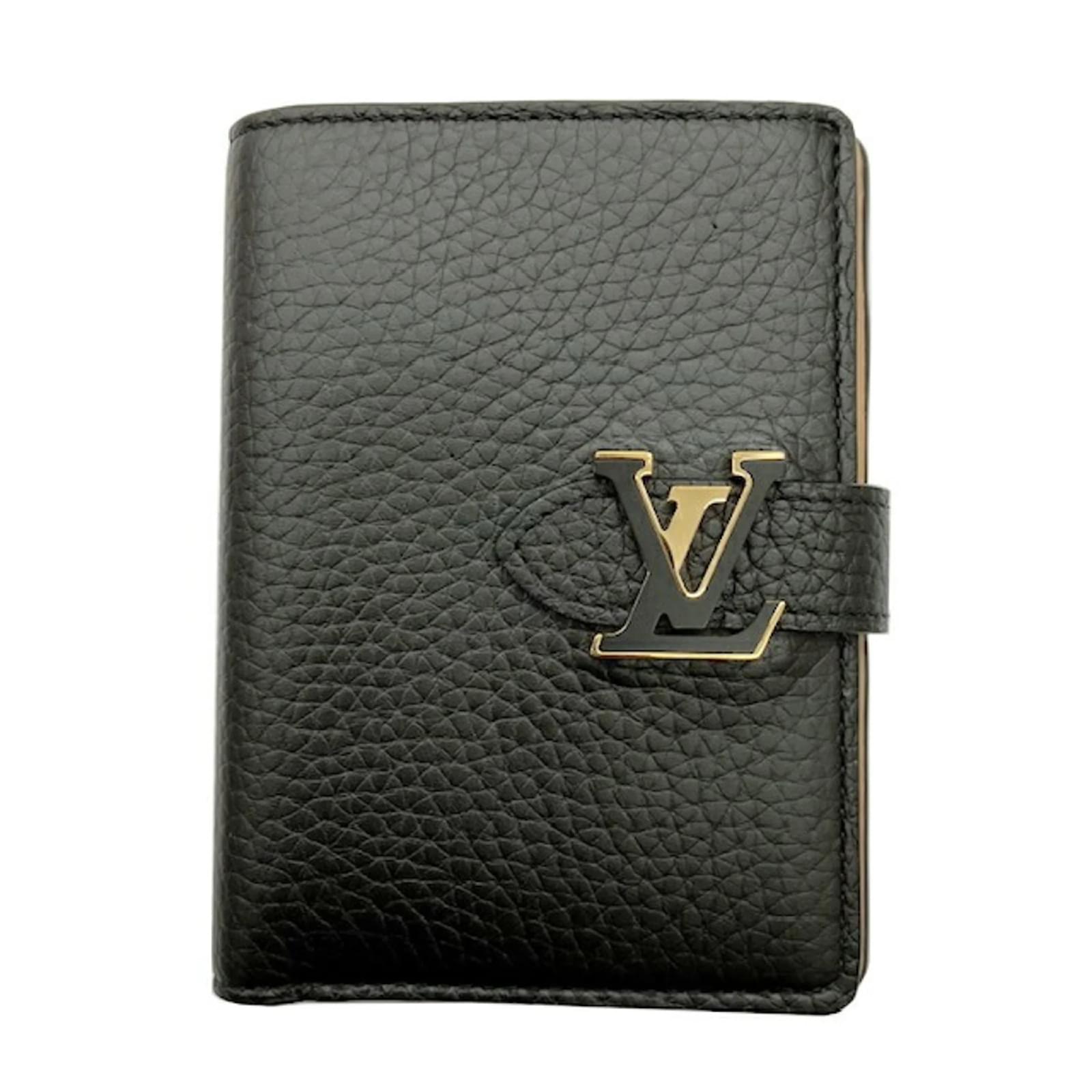 Louis Vuitton LV Vertical Compact Wallet Black Leather ref.2118483 ...