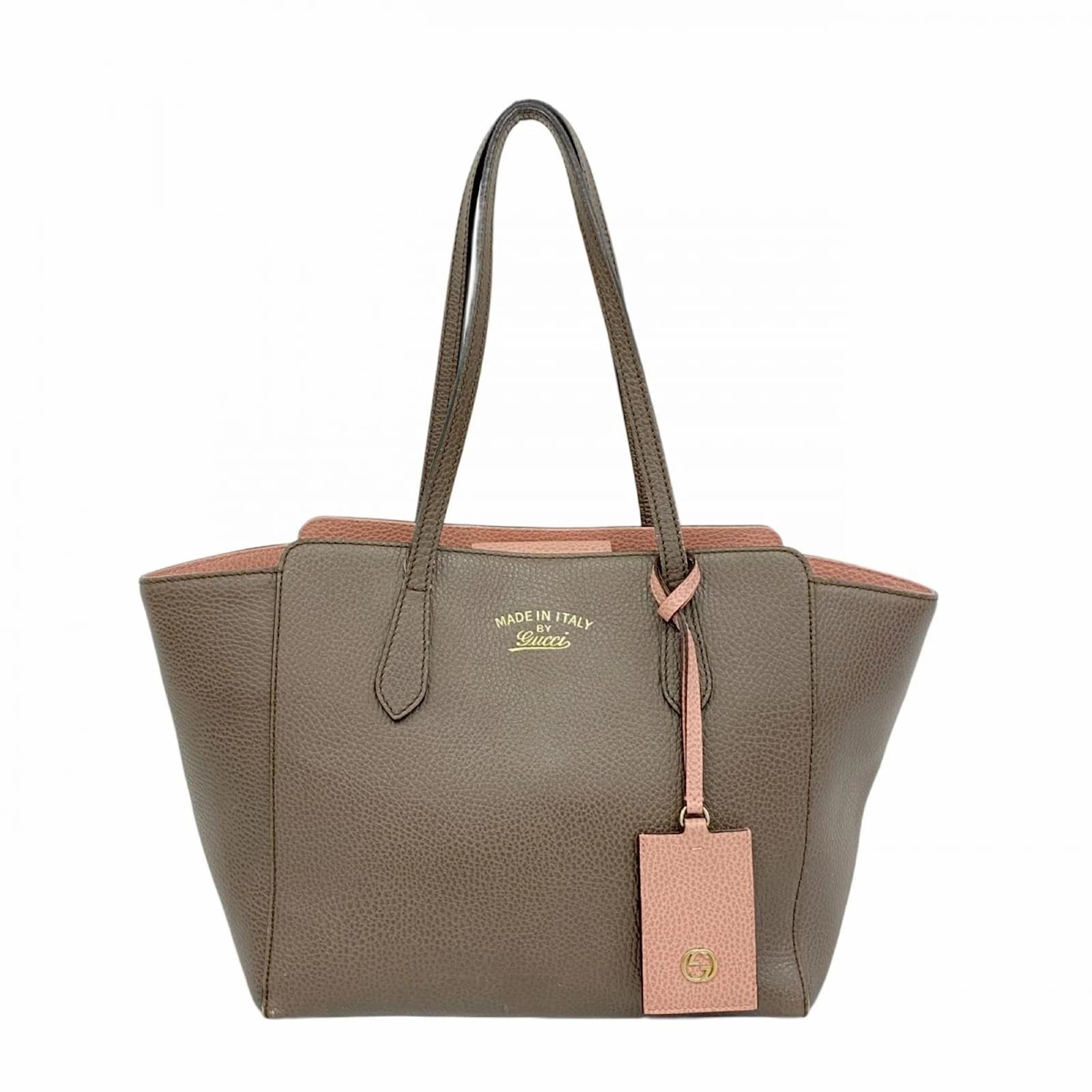 Gucci Swing Tote Bag Brown Leather ref.2121430 - Joli Closet
