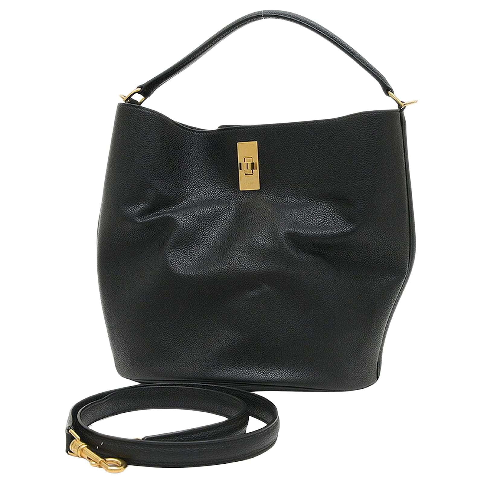 Céline Bucket 16 Black Leather ref.2121524 - Joli Closet