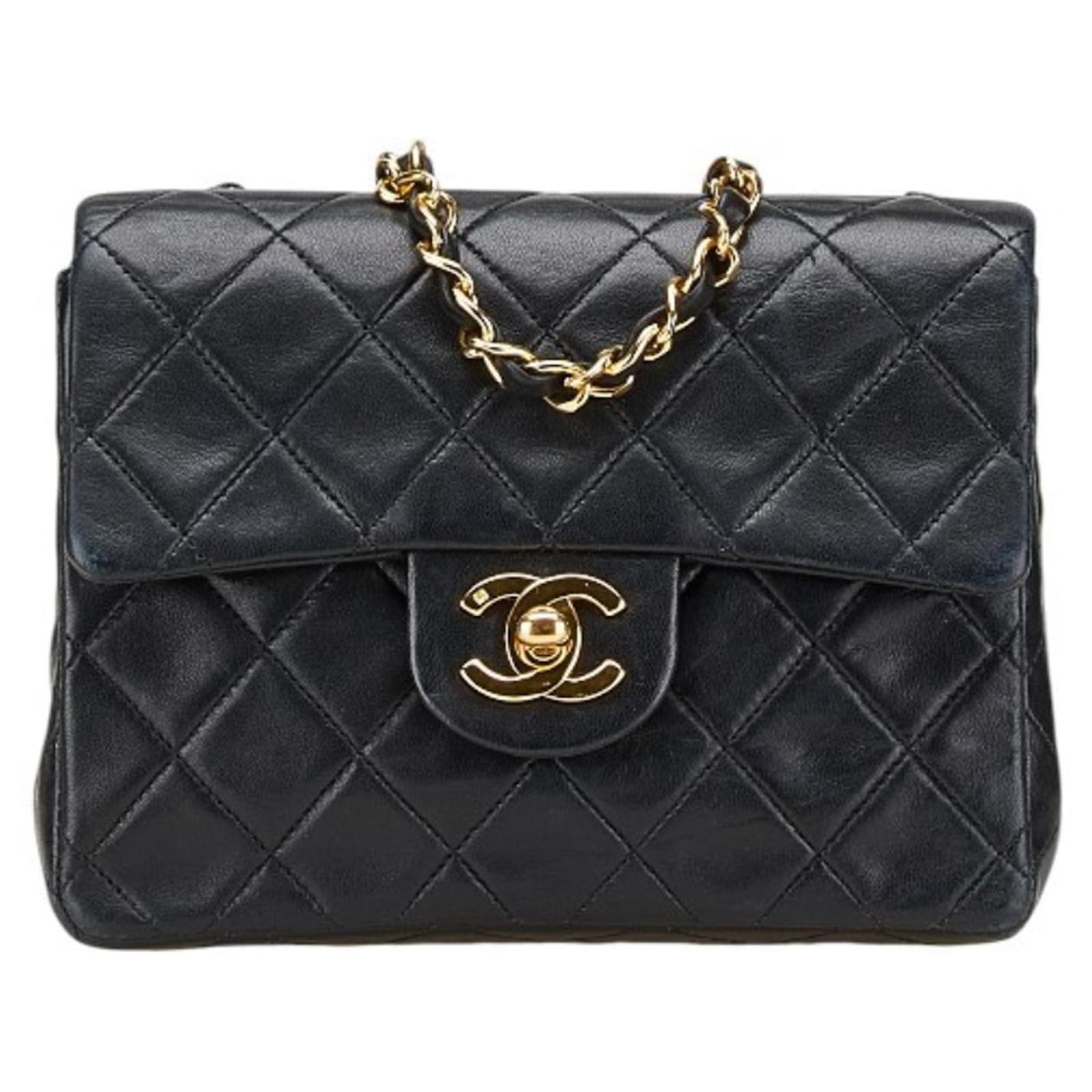 Timeless Chanel Mini Matelasse Coco Mark Chain Shoulder Bag Black ...