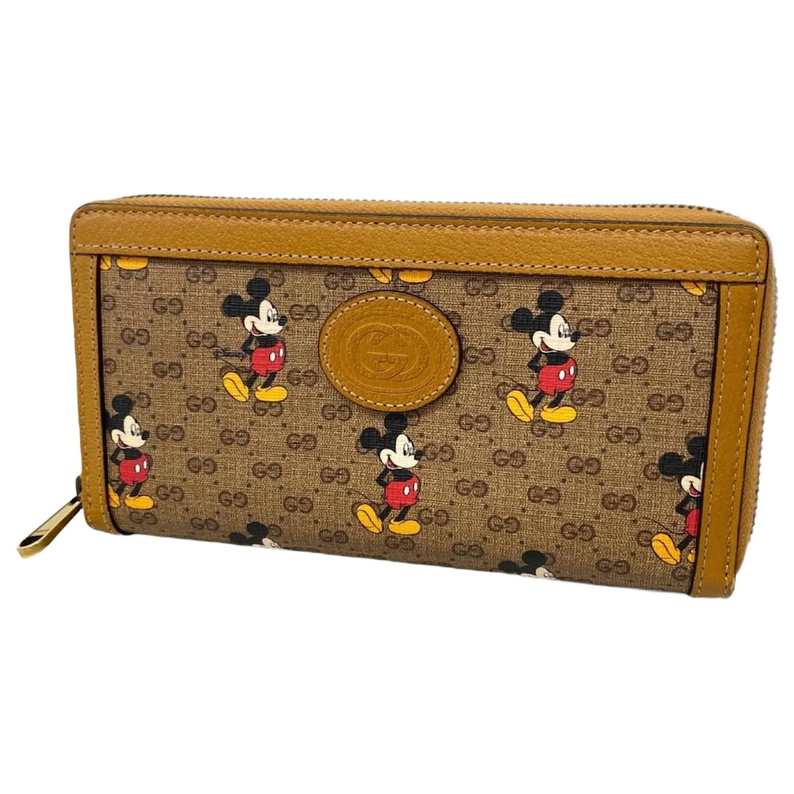 Gucci Long Wallet Micro GG Mickey Beige Light brown Plastic ref.2123950 ...