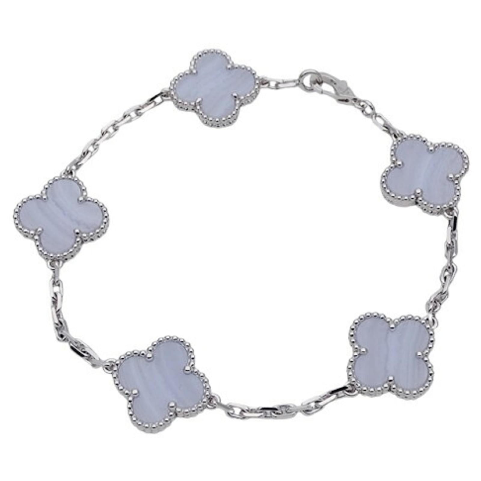 Van Cleef & Arpels Alhambra Charm Bracelet Golden White gold ref ...