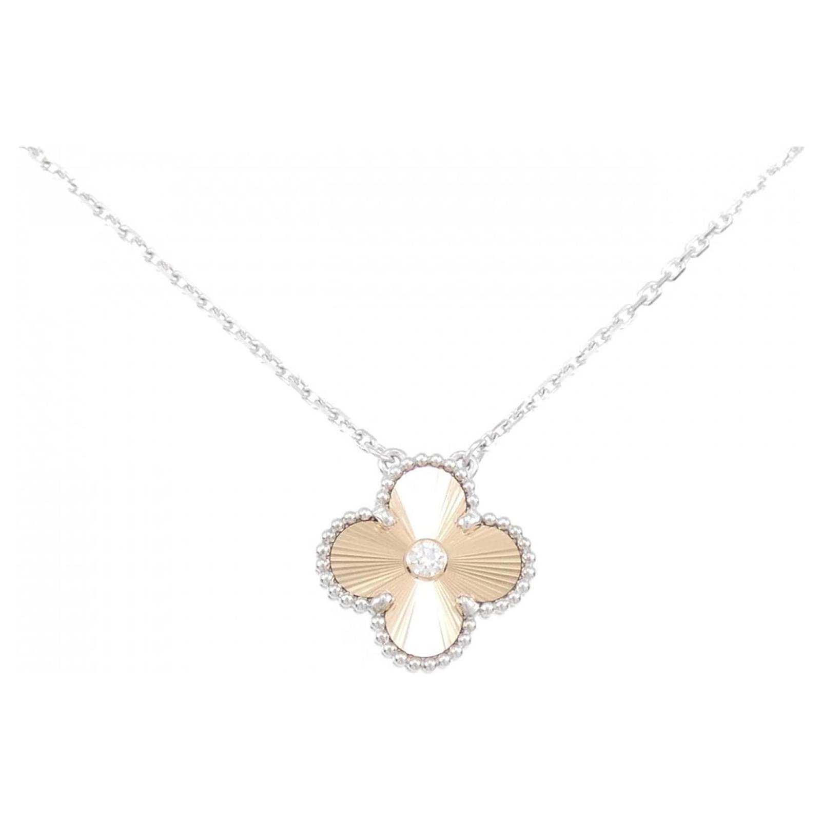 Van Cleef & Arpels Vintage Alhambra Necklace Golden White gold Pink ...