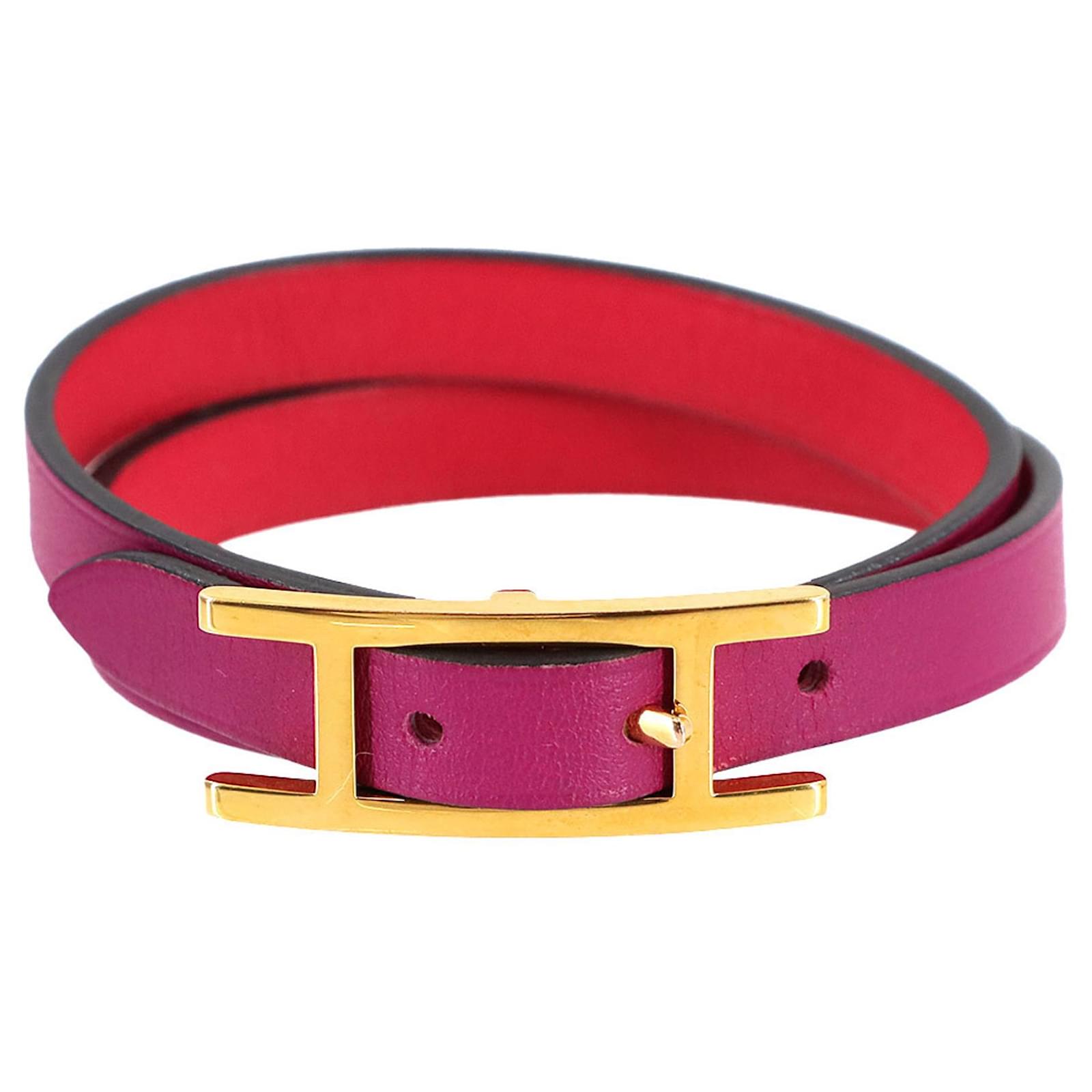Hermès Hermes HERMES Be Hapi Double Tour Reversible Bracelet Golden ...