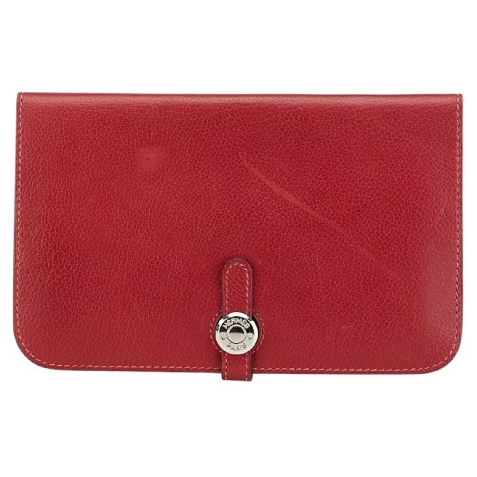 Hermès Hermes Dogon GM Long Wallet in Red Leather ref.2135481 - Joli Closet