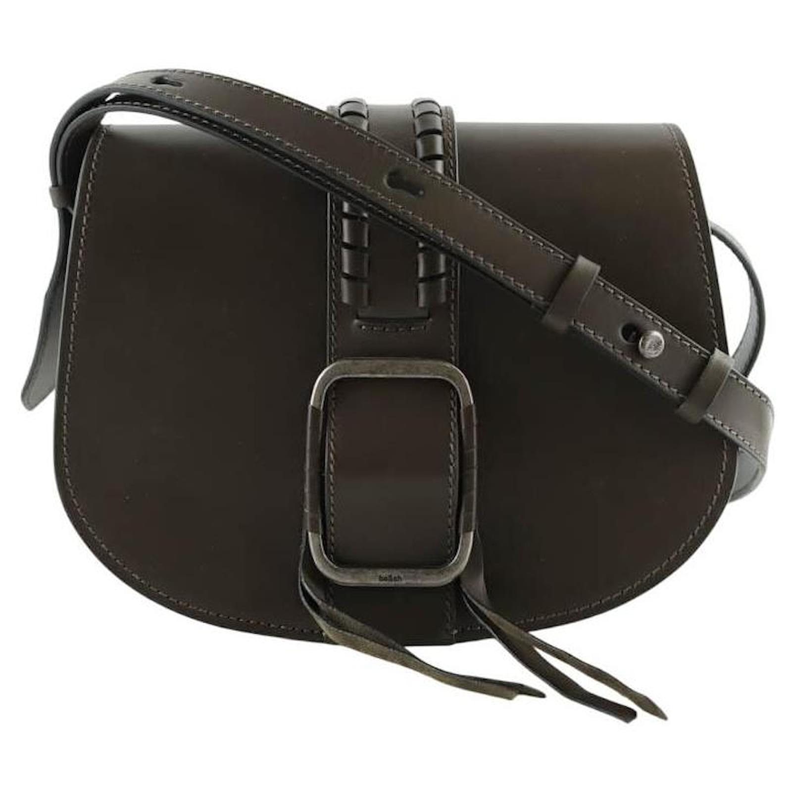 Bash Leather shoulder bag Khaki ref.2138020 - Joli Closet