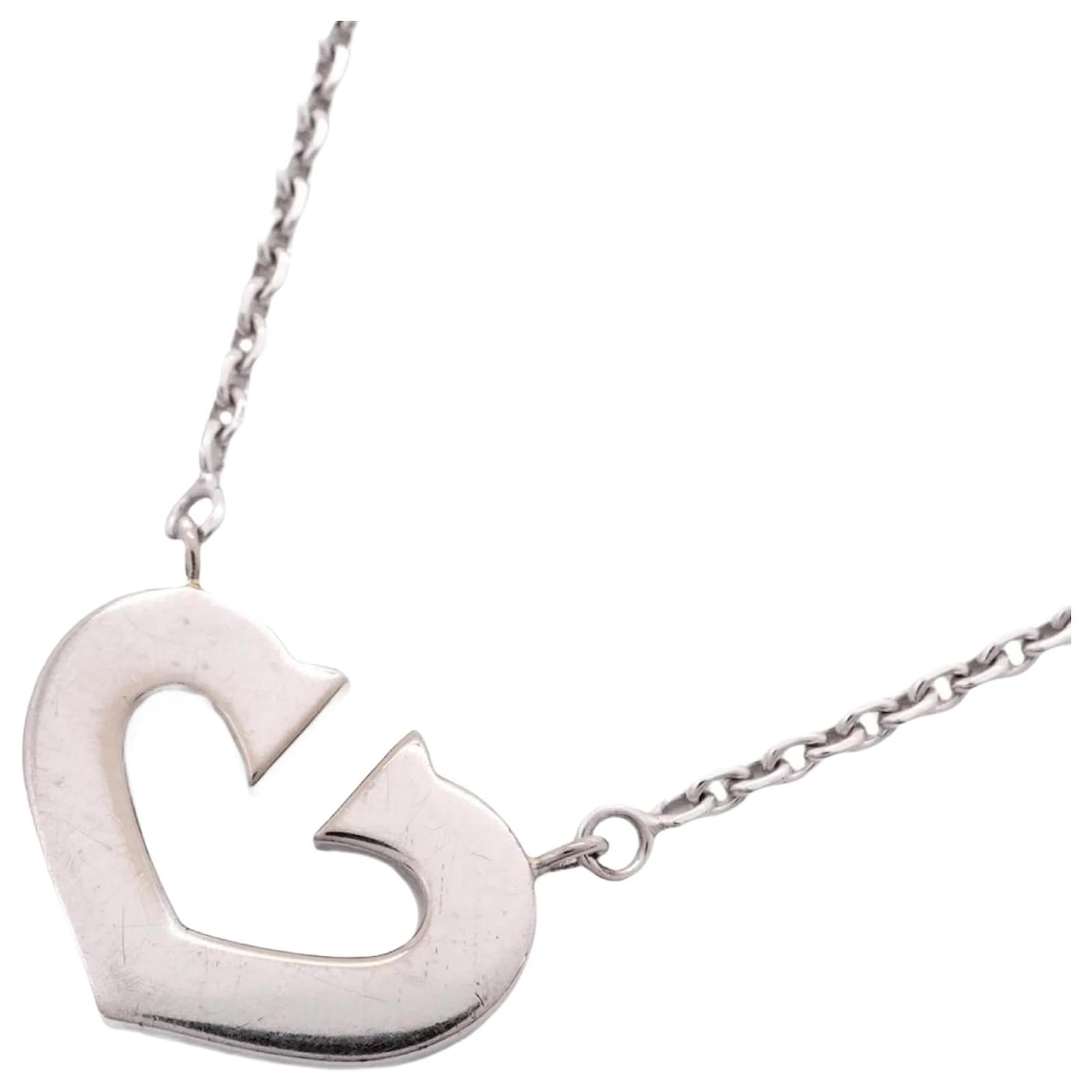 Cartier C Heart Necklace in 18K White Gold ref.2140412 - Joli Closet
