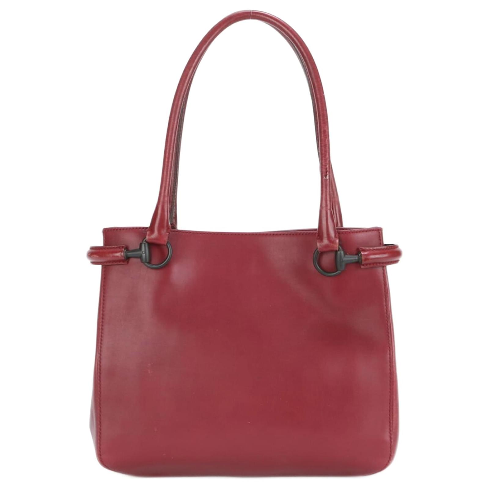 Gucci Wine Red Leather Shoulder Bag Dark red ref.2143250 - Joli Closet