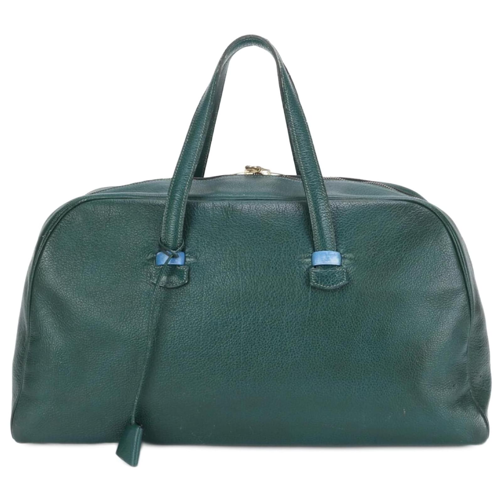 Hermès Hermes Gallop 50 Leather Boston Bag Green ref.2143298 - Joli Closet
