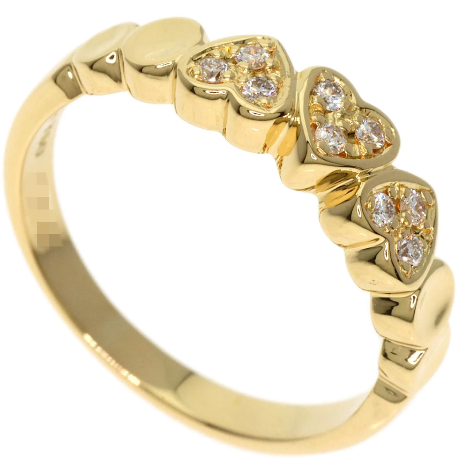 Christian Dior Diamond Heart Motif Ring Yellow gold ref.2145432 - Joli ...