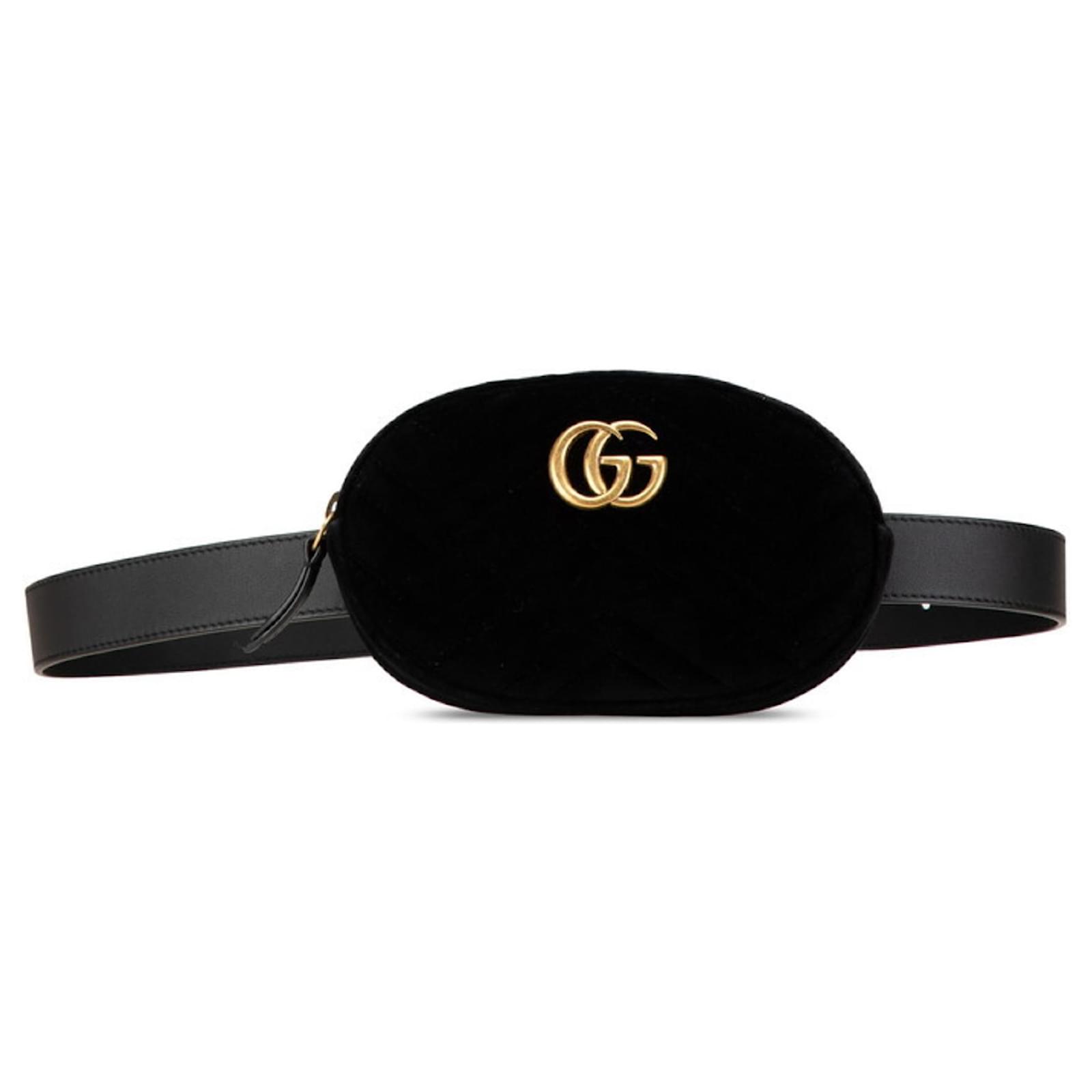 Gucci GG Marmont Black Leather Fanny Pack ref.2146238 - Joli Closet