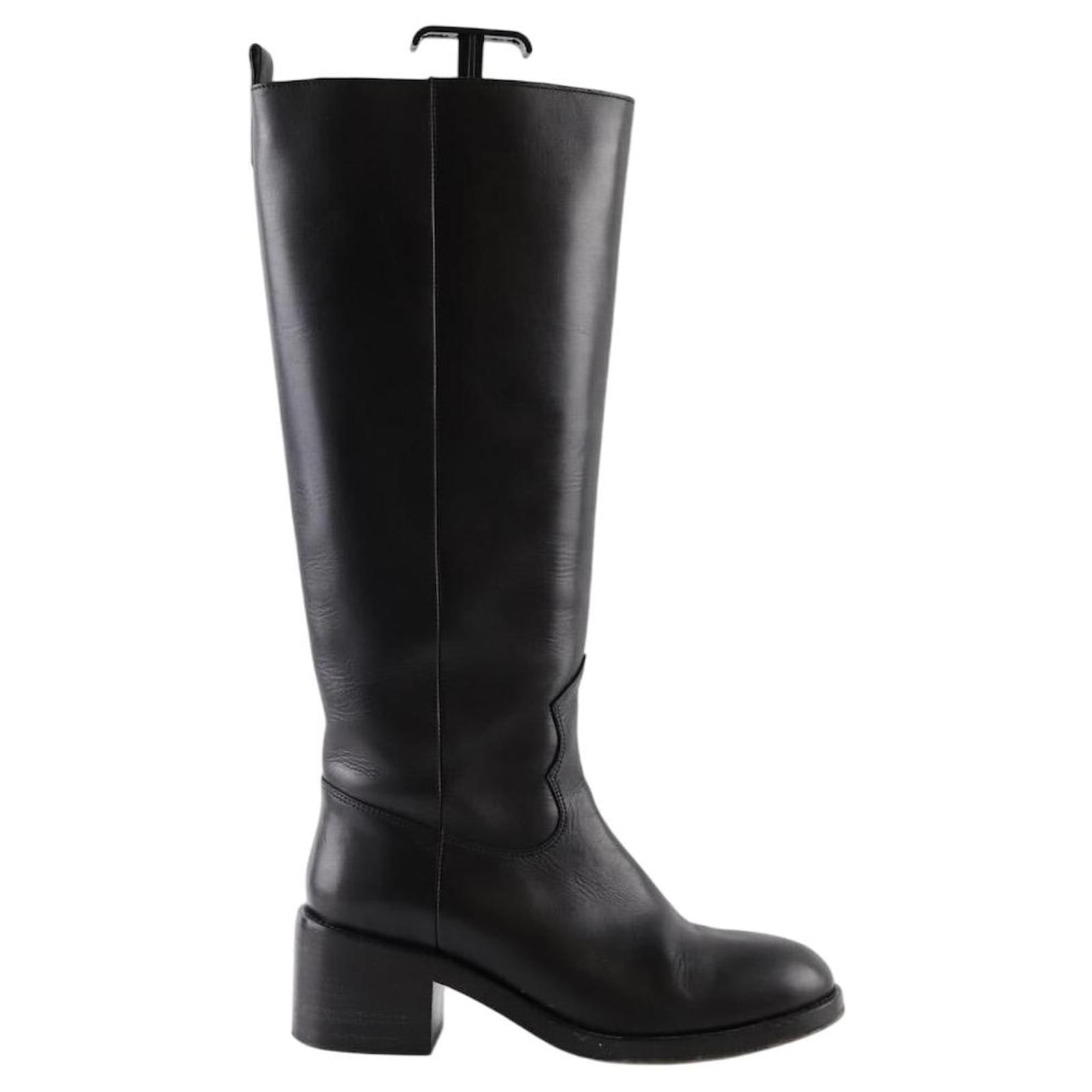 Bash Black leather boots ref.2147138 - Joli Closet