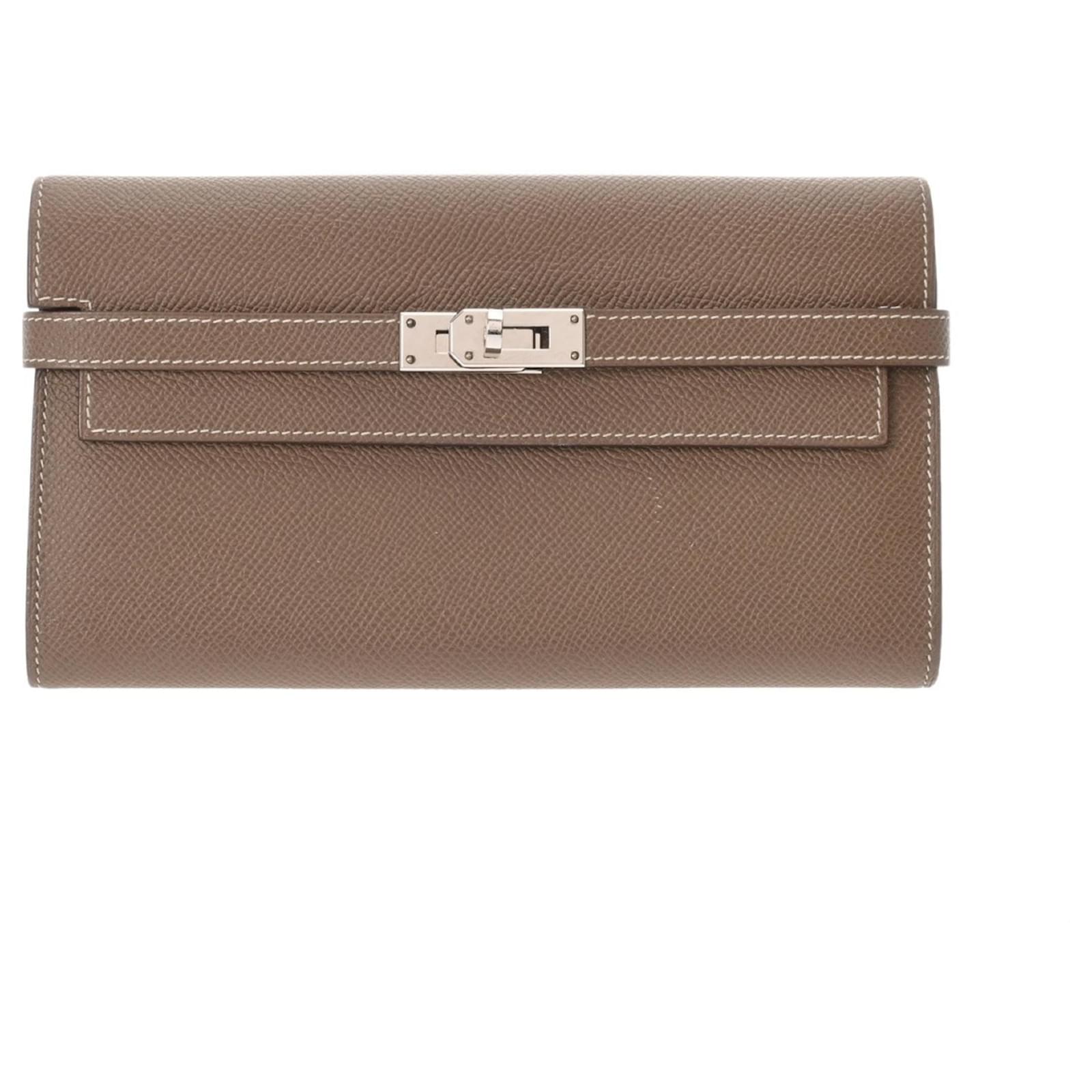 Hermès Hermes Kelly Wallet in Etoupe Gray Taupe Leather ref.2150046 ...