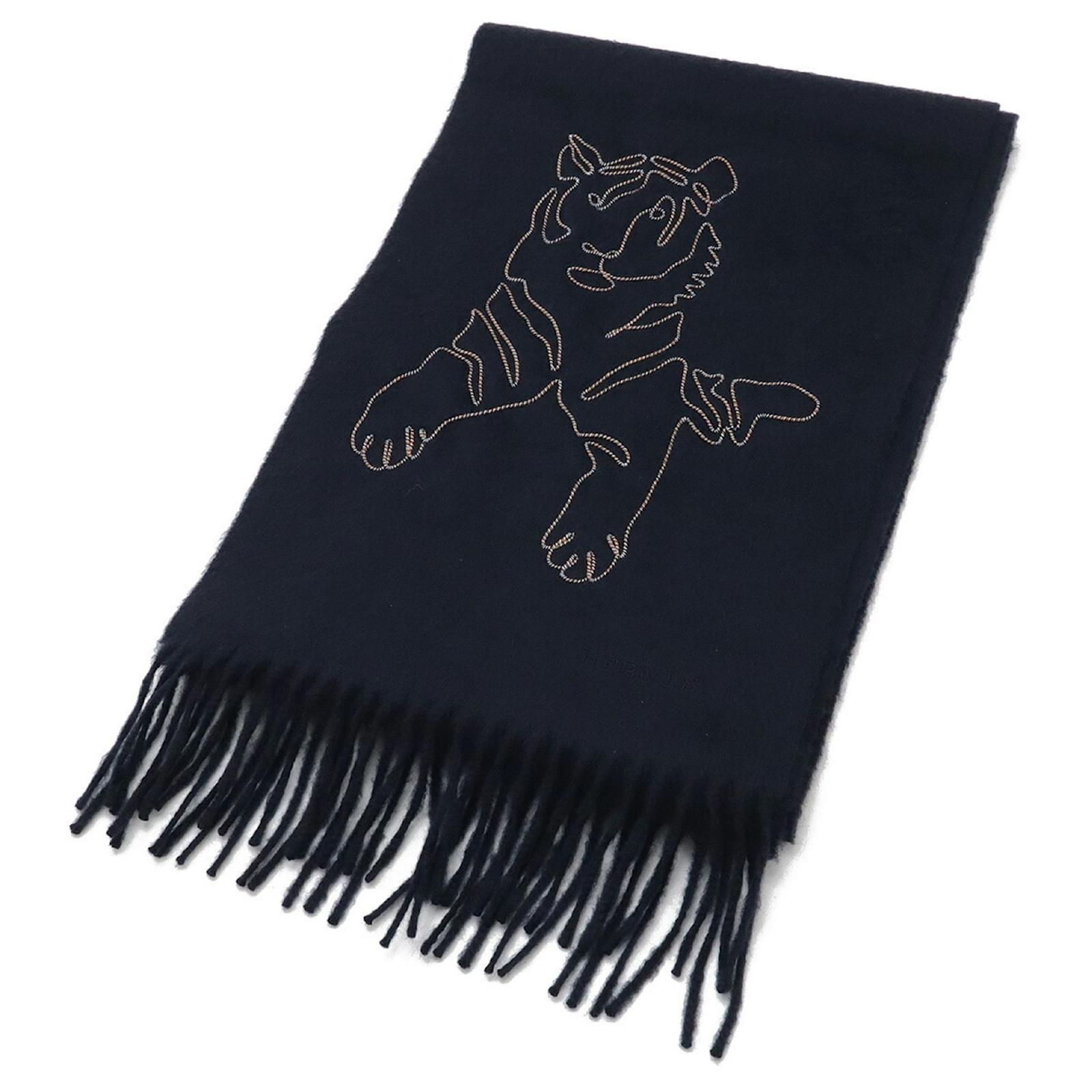 Hermès Hermes Royal Tiger Brode Embroidered Cashmere Stole ref.2150874 ...