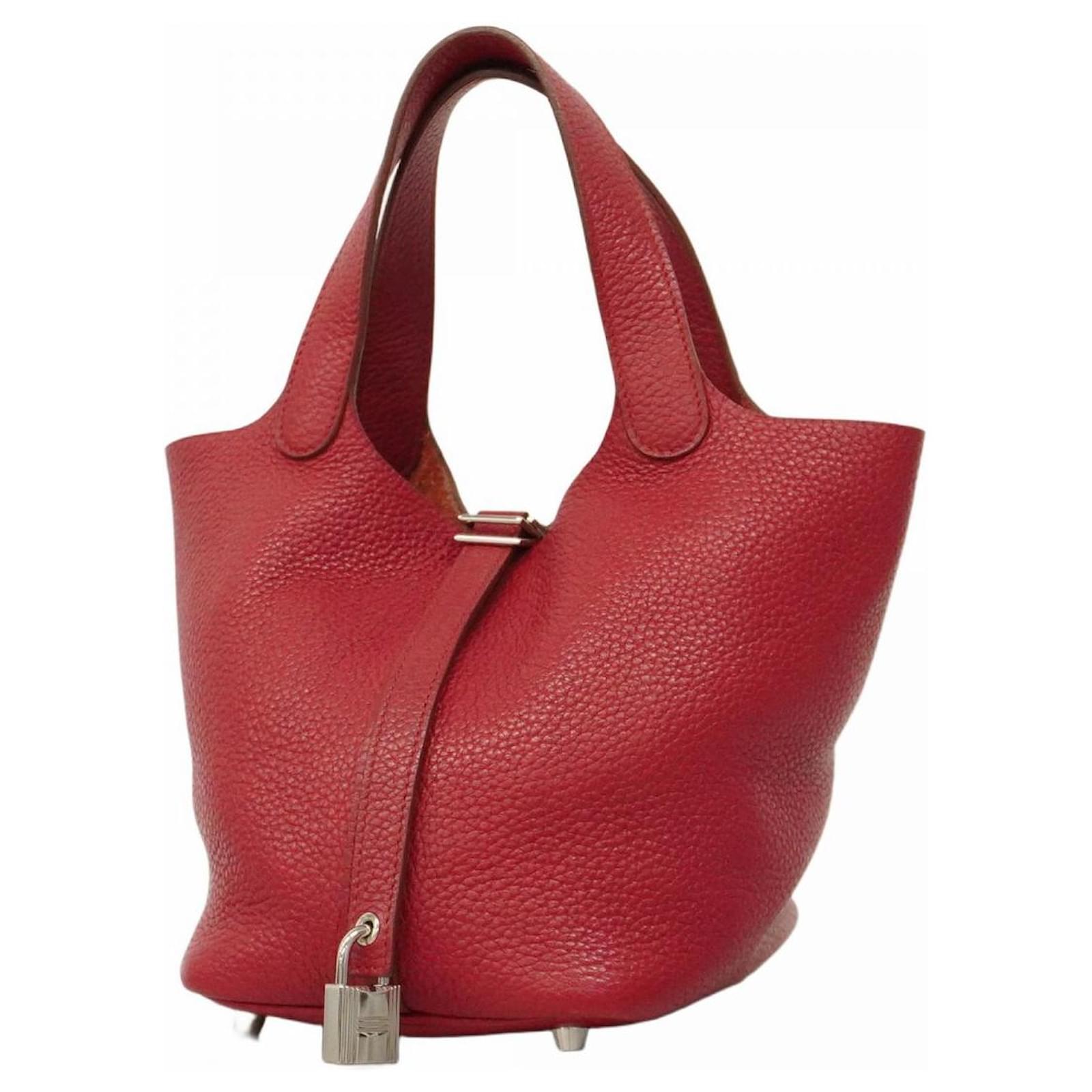 Hermès Hermes Picotin Lock PM Handbag Red Leather ref.2151987 - Joli Closet