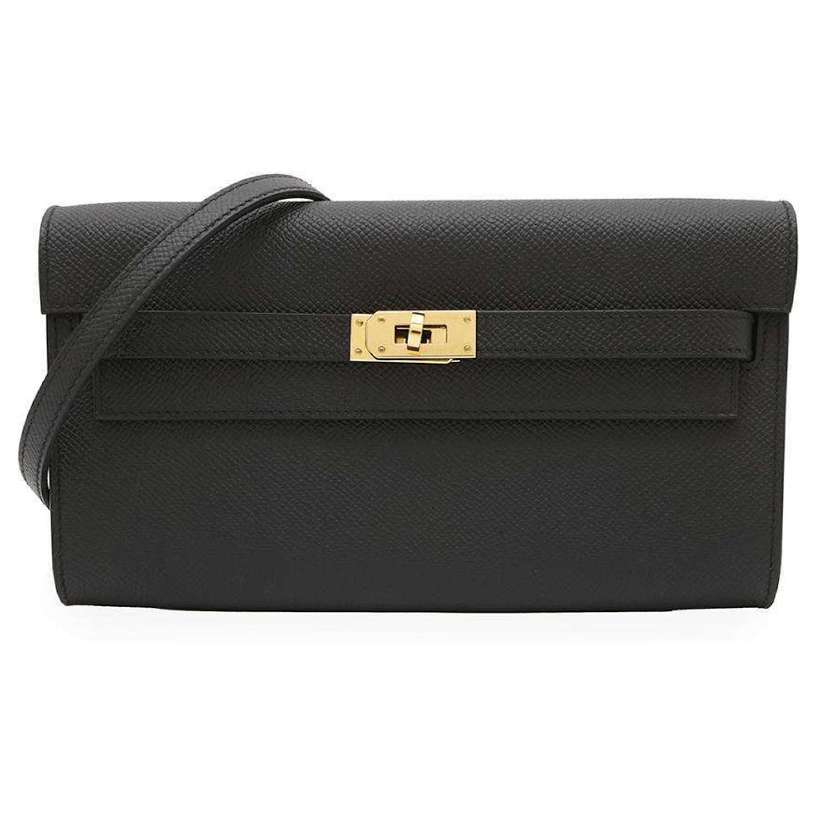 Hermès Hermes Kelly Wallet Long To Go in Black Epsom Leather (Sold ...