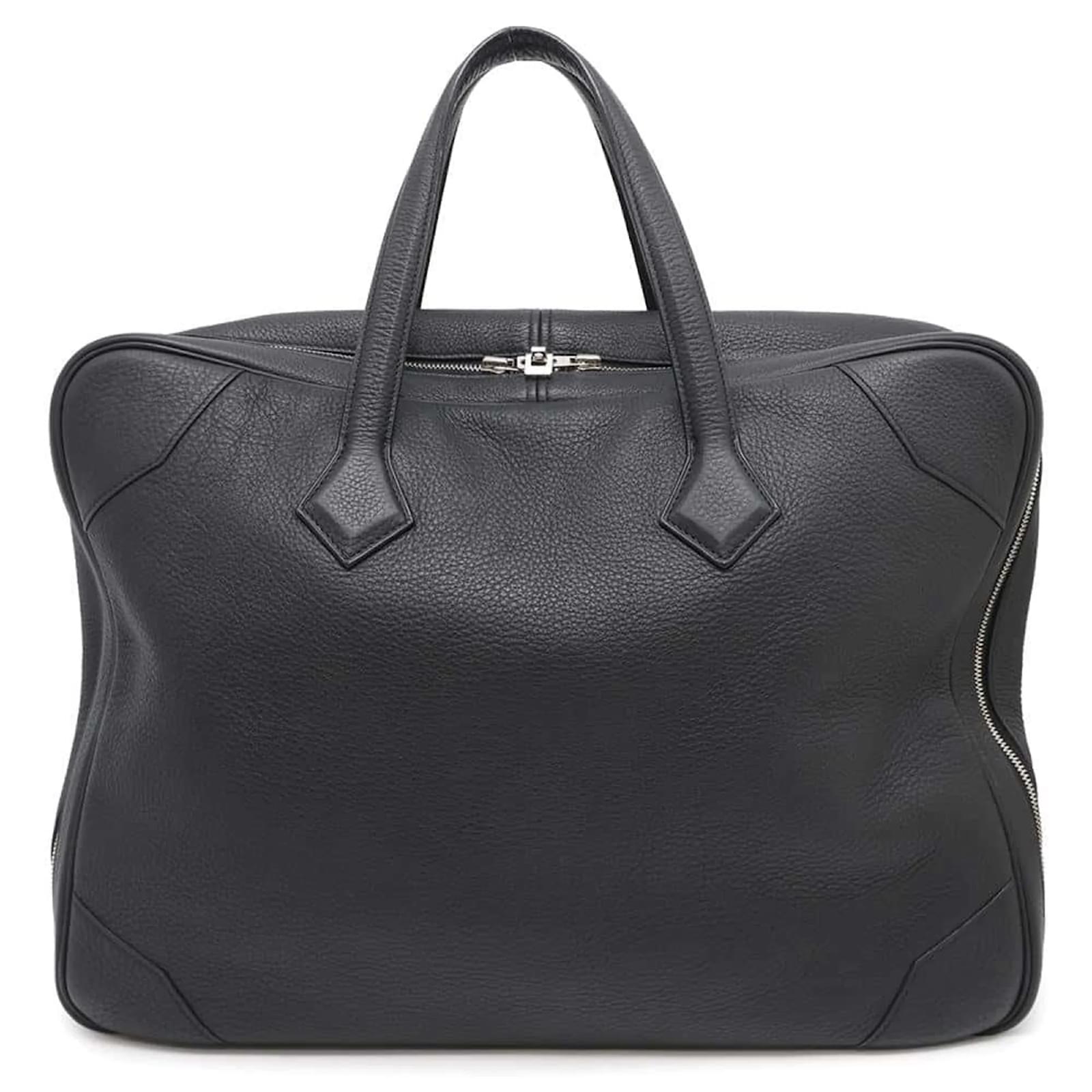 Hermès Hermes Boston Bag Victoria 50 Black Leather ref.2154176 - Joli ...