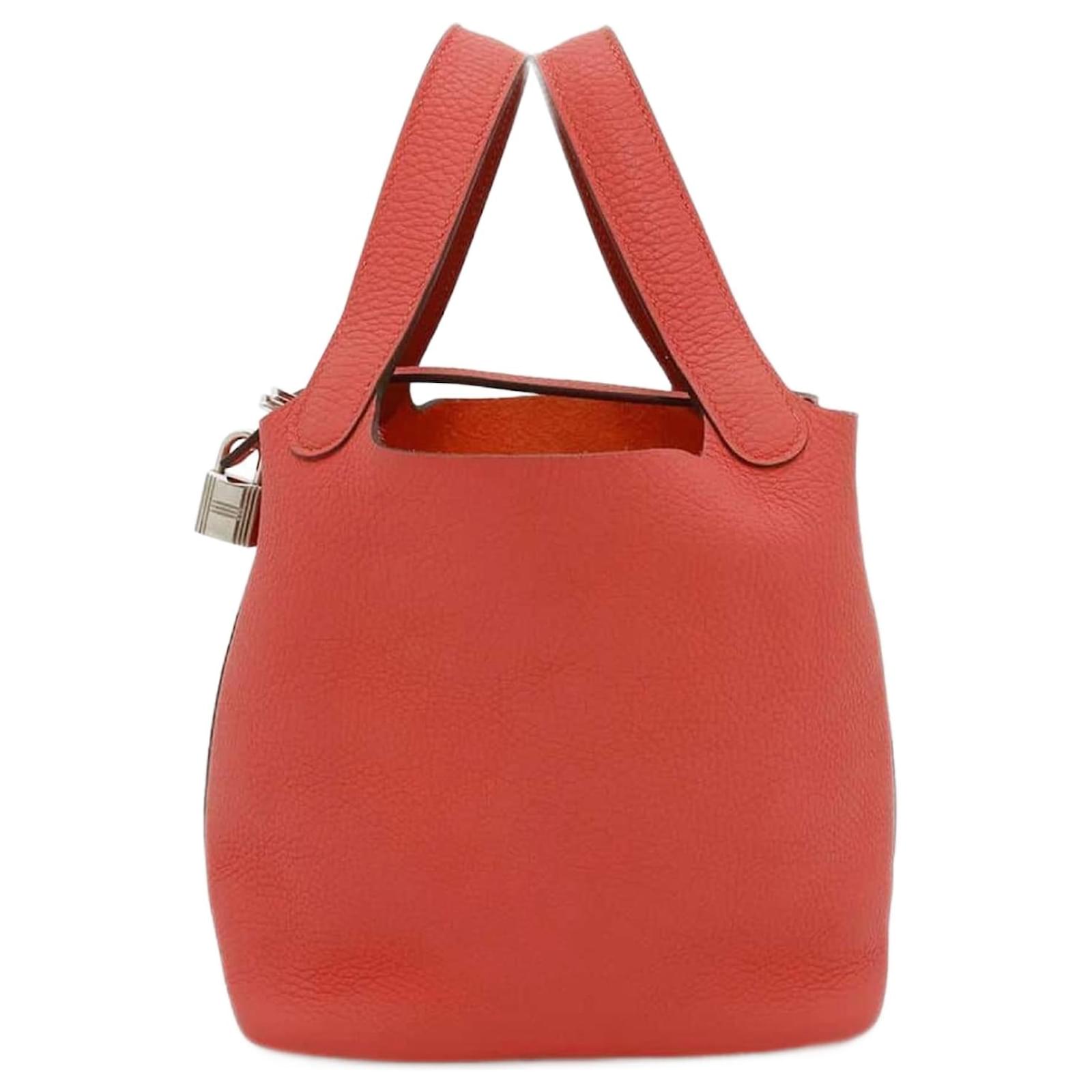 Hermès Hermes Picotin Lock PM Handbag Red Leather ref.2154745 - Joli Closet