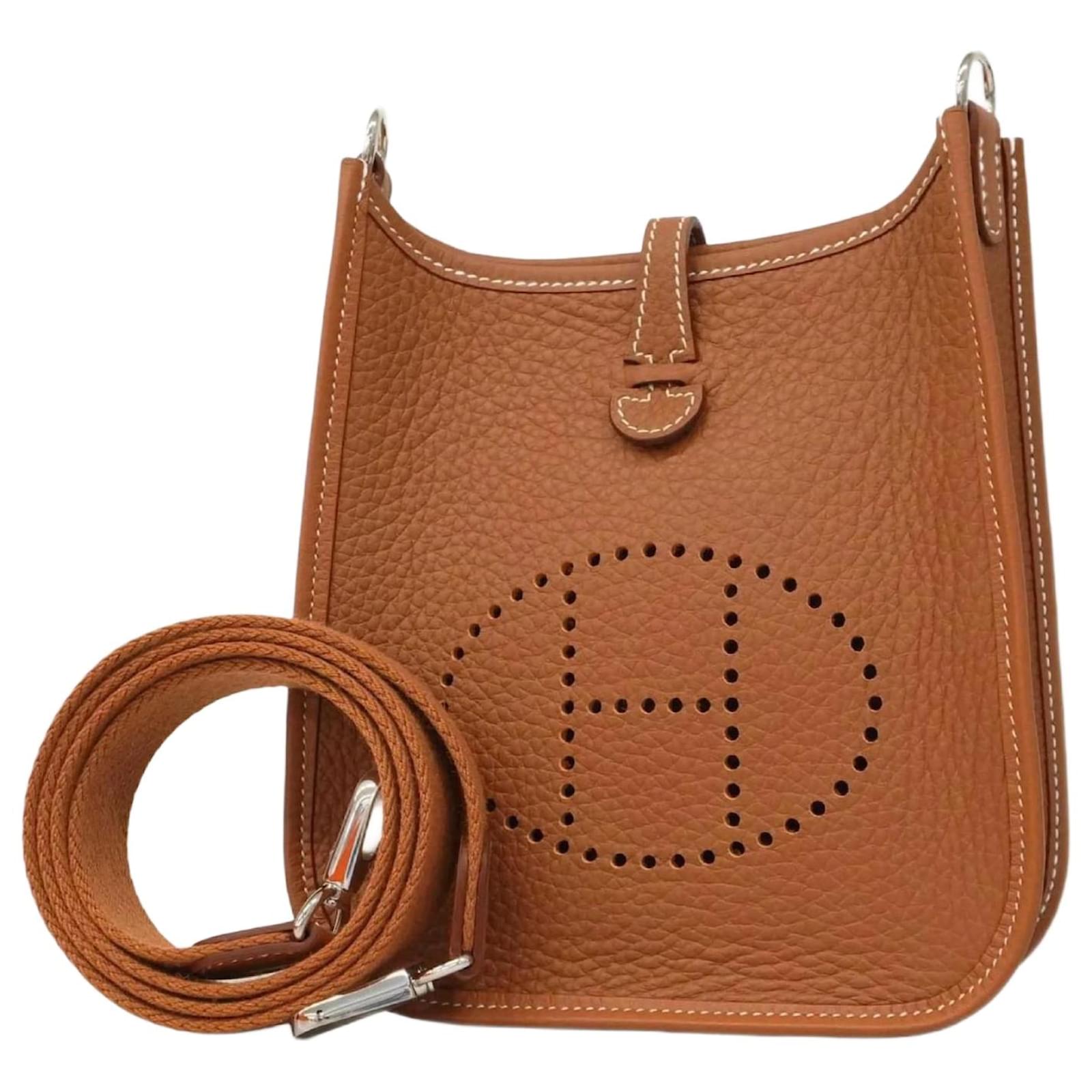 Hermès Hermes Shoulder Bag Evelyn TPM in Gold Golden Leather ref ...