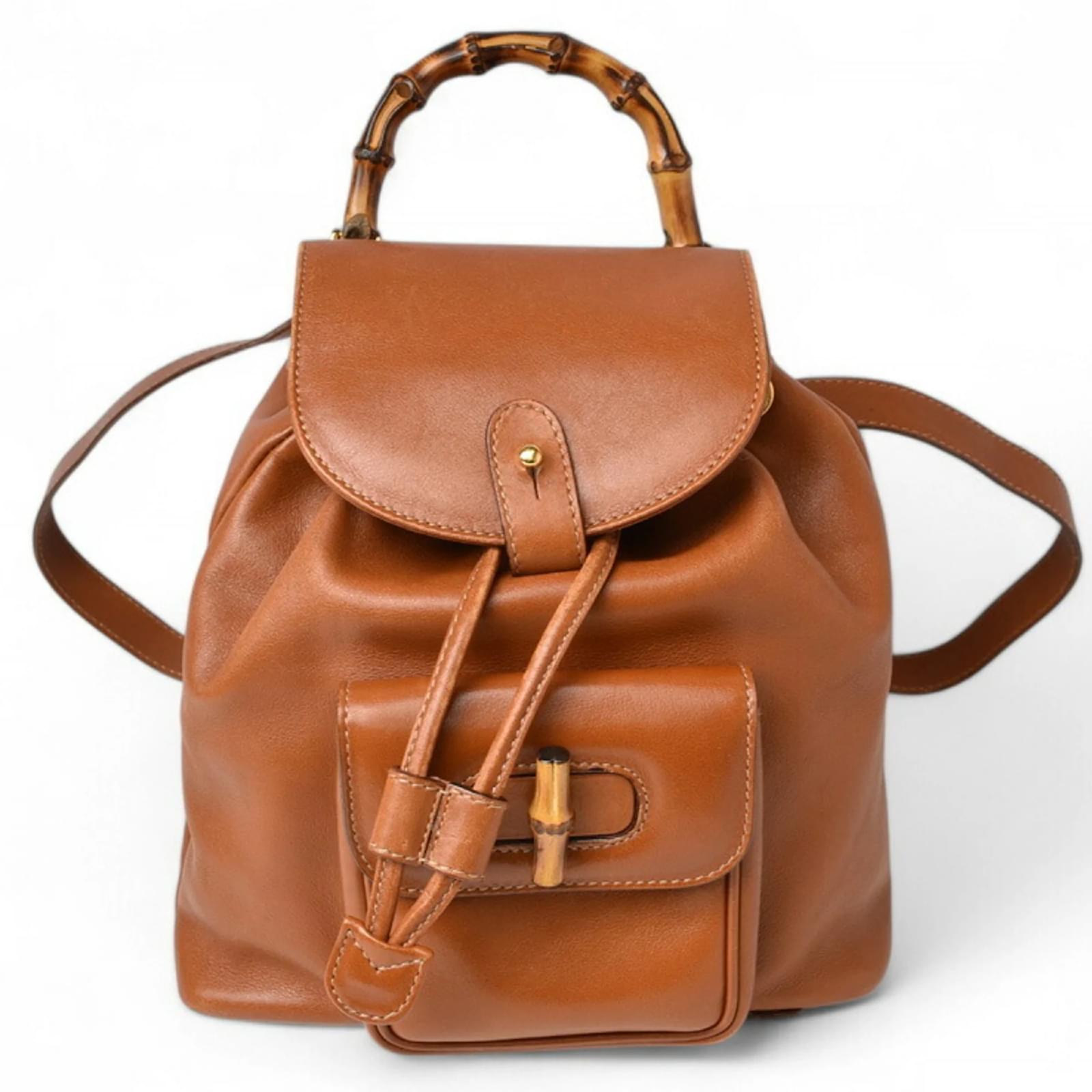 Gucci Mini Leather Backpack Brown ref.2156607 - Joli Closet