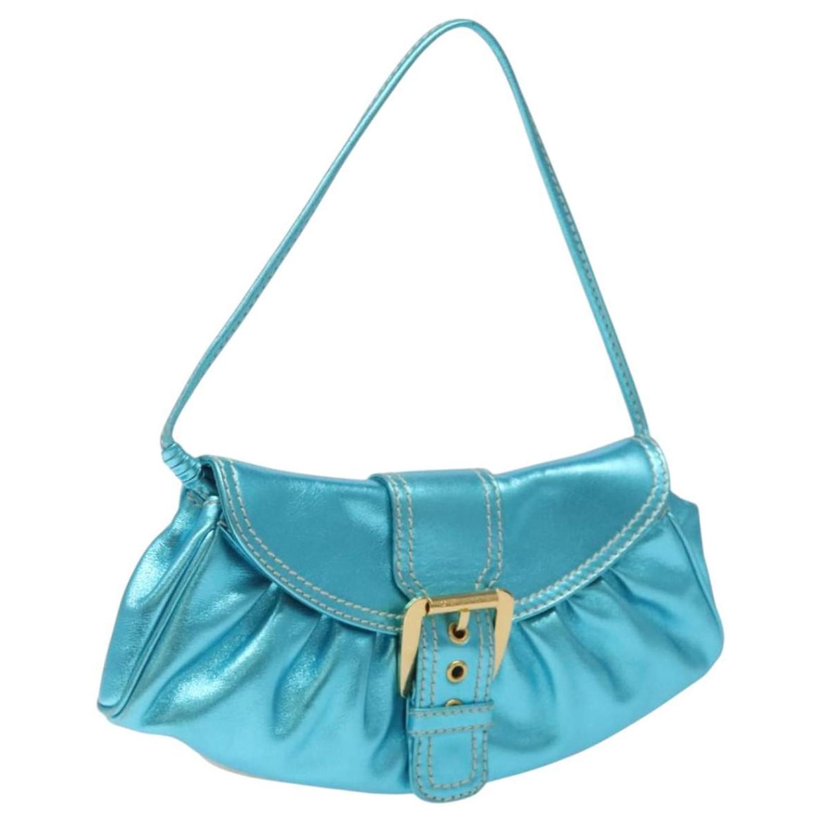 Céline CELINE Hand Bag Leather Blue Gold Auth KD514 Golden ref.2156850 ...