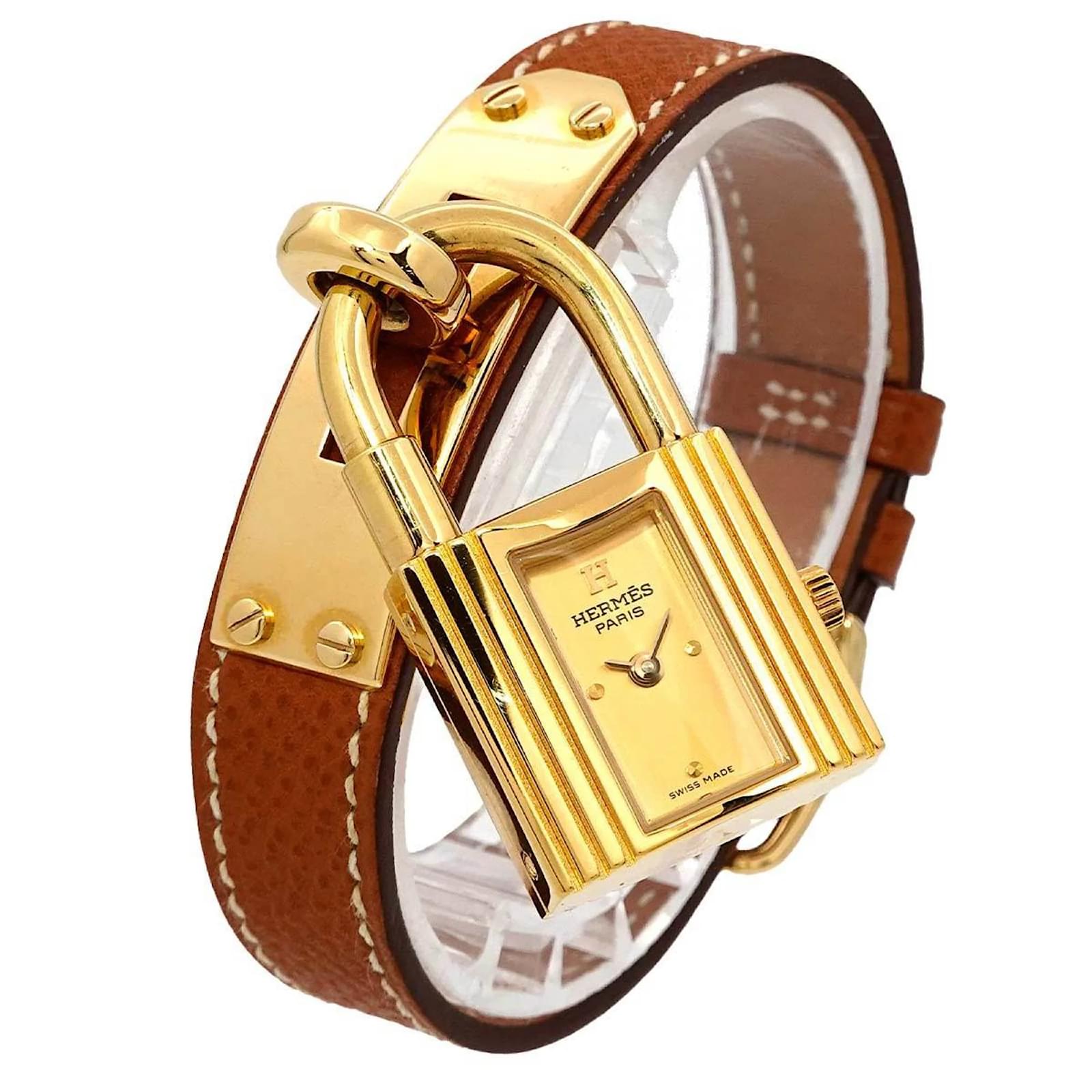 Hermès Hermes Kelly Watch Ladies Gold Brown Quartz Padlock ref.2158137 ...