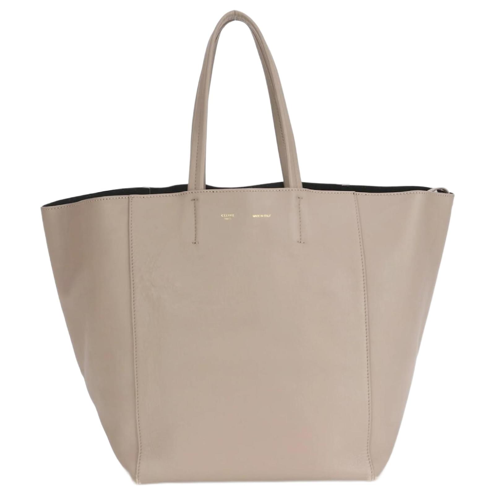 Céline Celine Cabas Phantom Leather Shoulder Bag Beige ref.2158465 ...