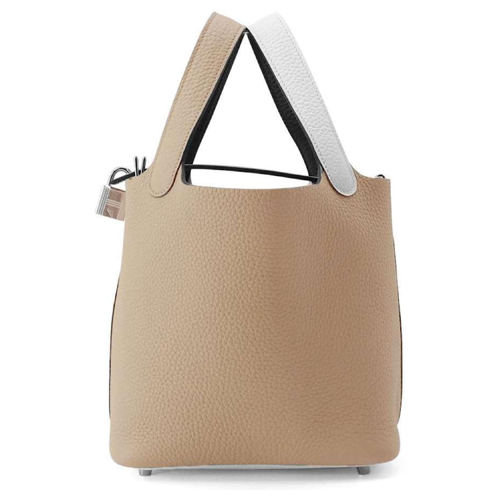 Hermès Hermes Picotin Lock PM Handbag White Beige Leather ref.2158541 ...