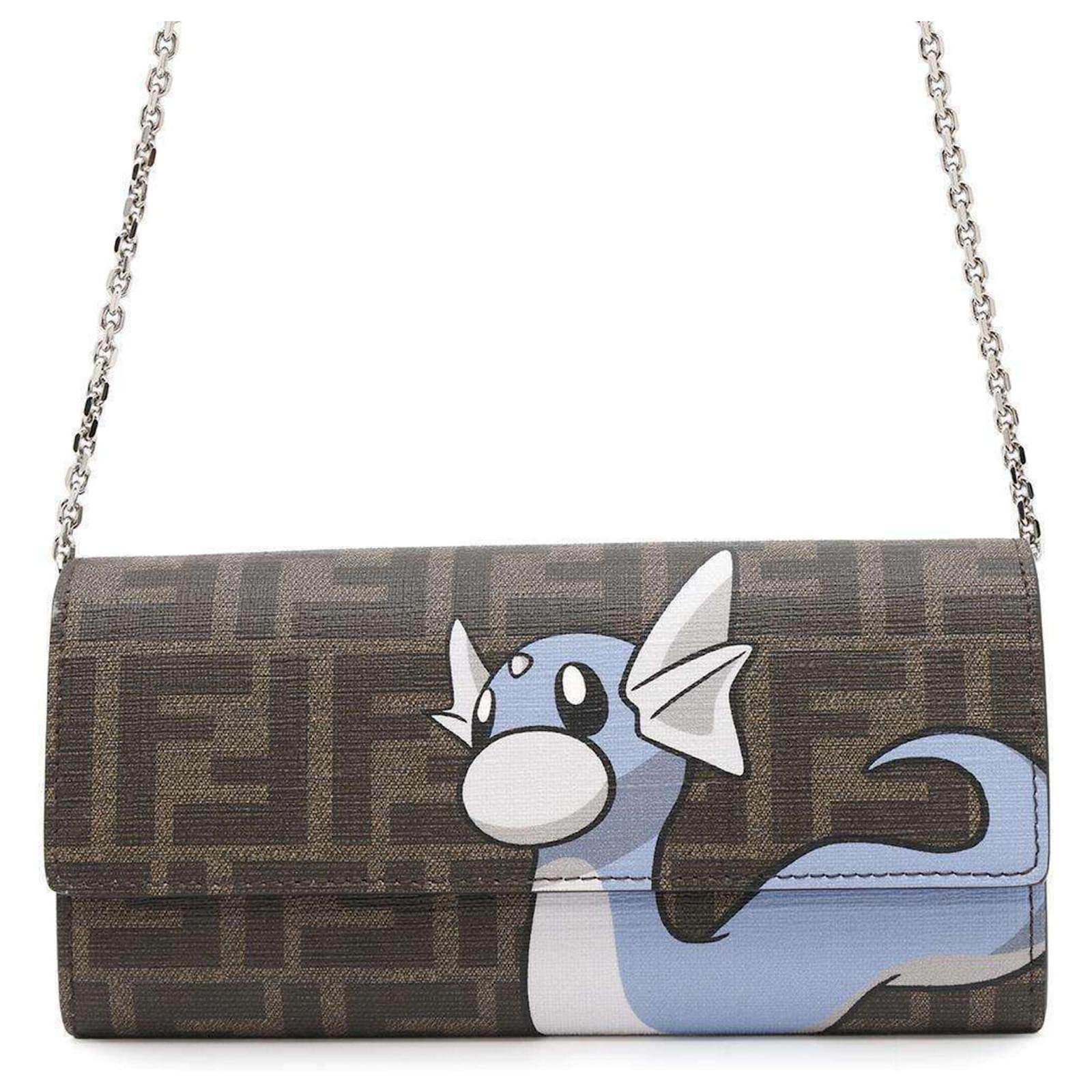 Zucca Fendi Chain Wallet - Pokemon Collaboration Brown Cloth Plastic ...