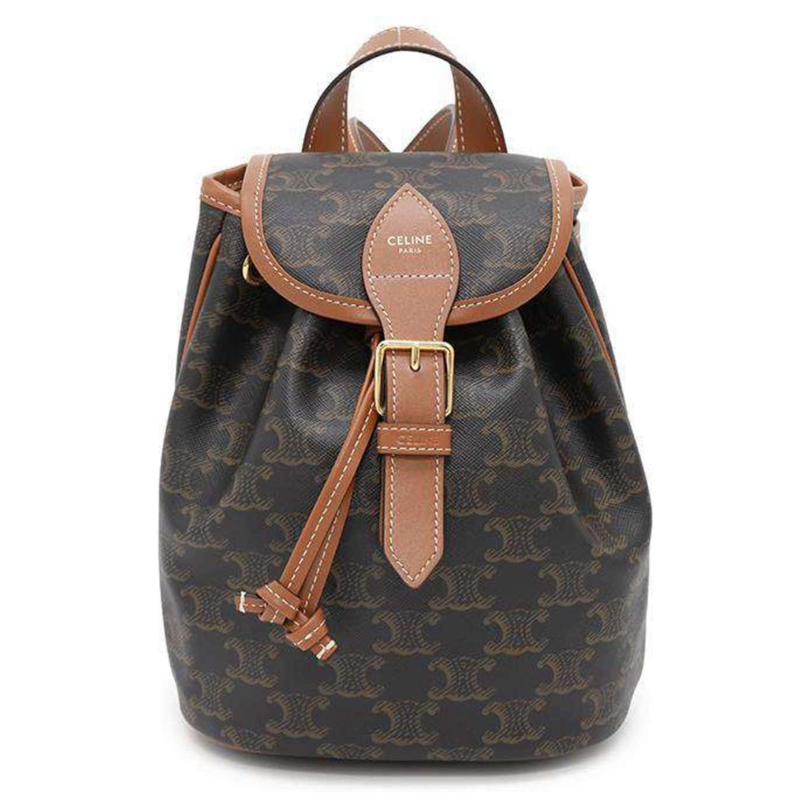 Céline Celine Backpack Triomphe Mini Folco Leather Plastic ref.2159057 ...