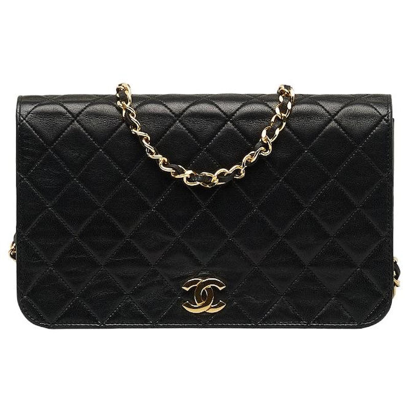 Chanel Lambskin Matelasse Coco Mark Push Lock Chain Shoulder Bag Black ...