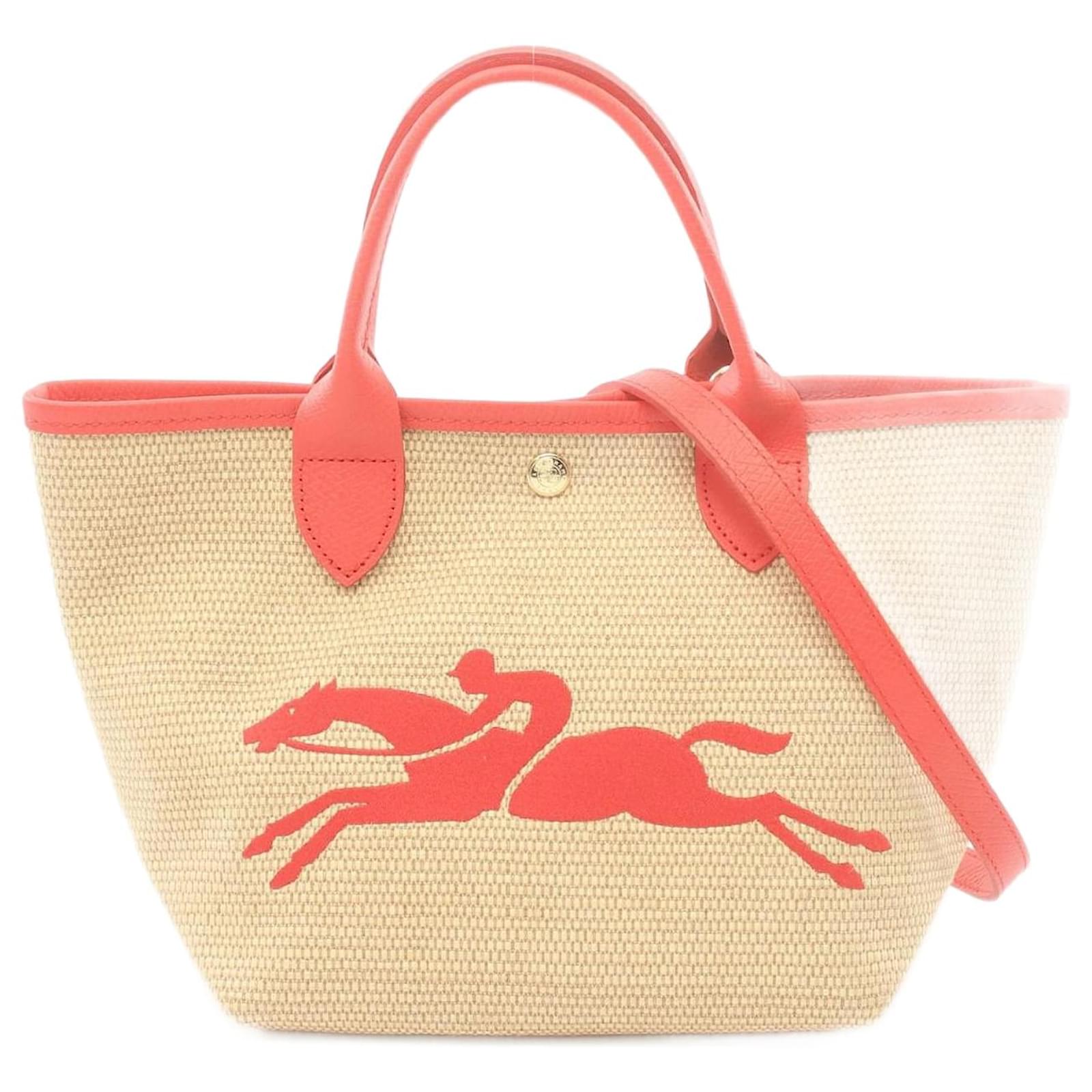 Sac Panier 2way Le Pliage en cuir et paille Longchamp 10144HZB218 ...