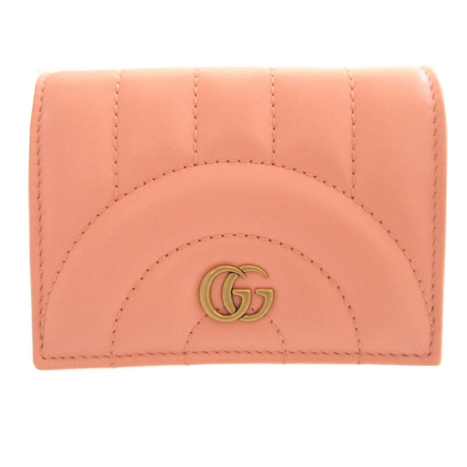 Gucci GG Marmont Pink Leather Bi-fold Wallet ref.2165858 - Joli Closet