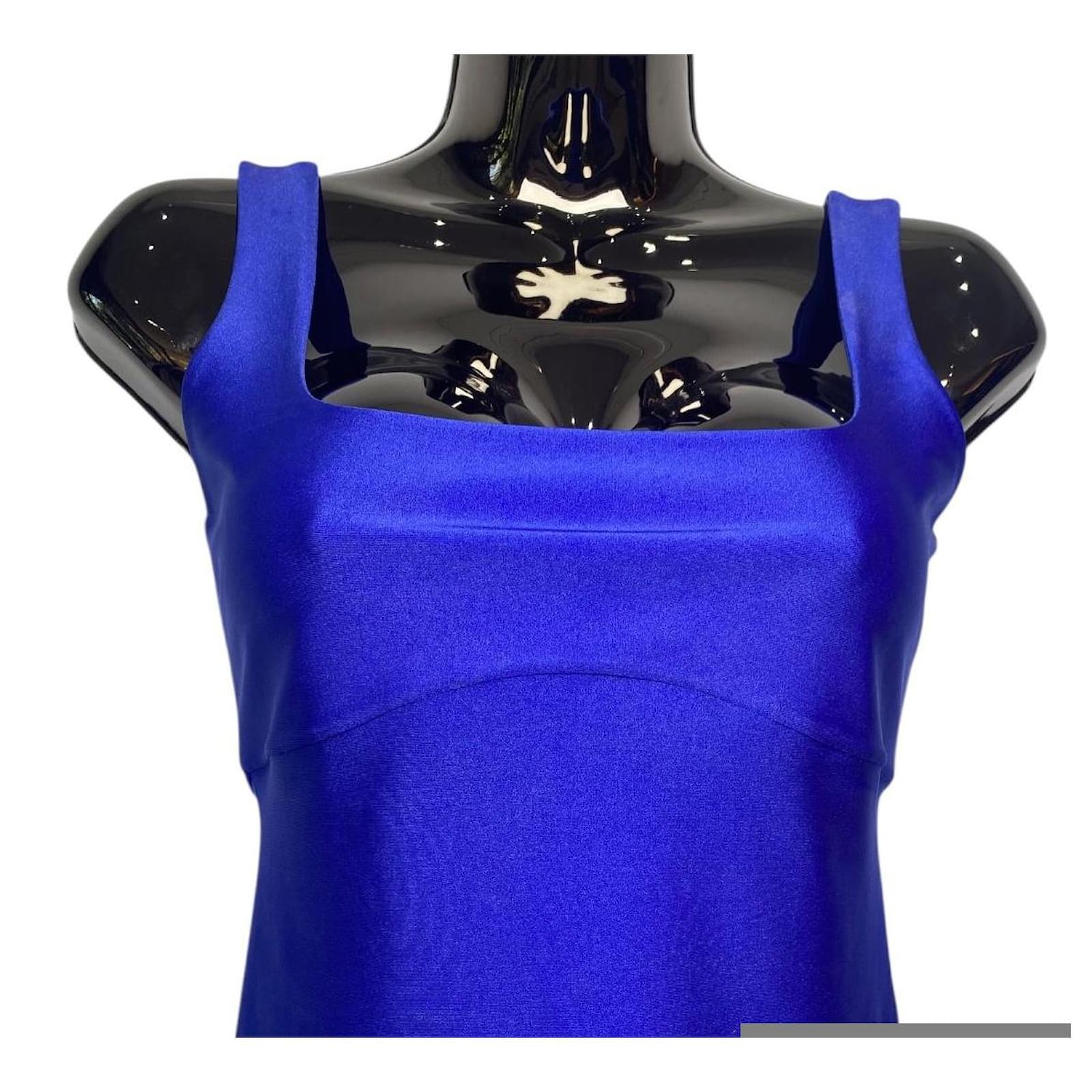 Chanel 21A Runway Royal Blue Sequin Logo Cropped Top Blouse FR 38 ...