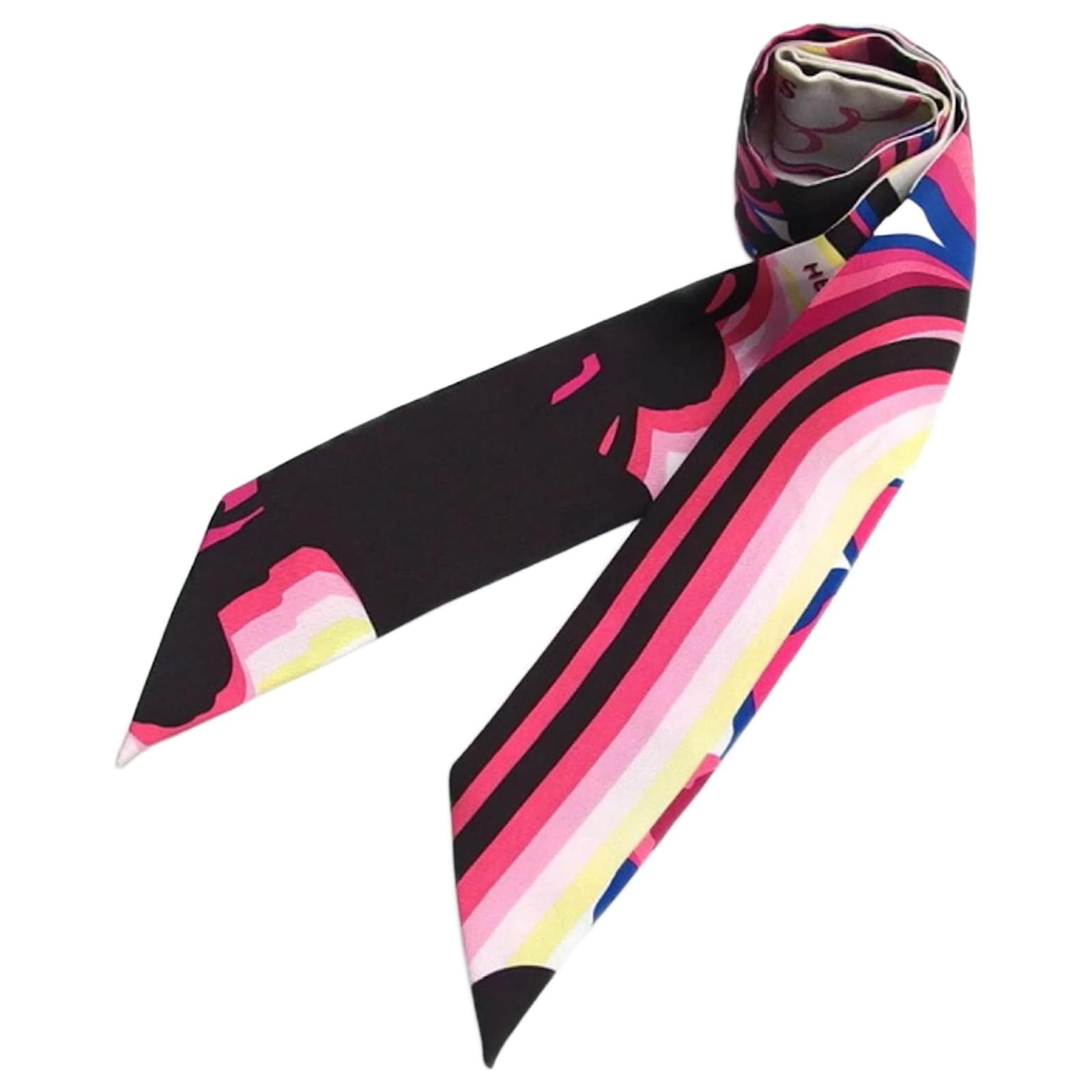 Hermès Hermes Twilly Ceremonial Bridle Shadow BRIDES de GALA Black Pink ...