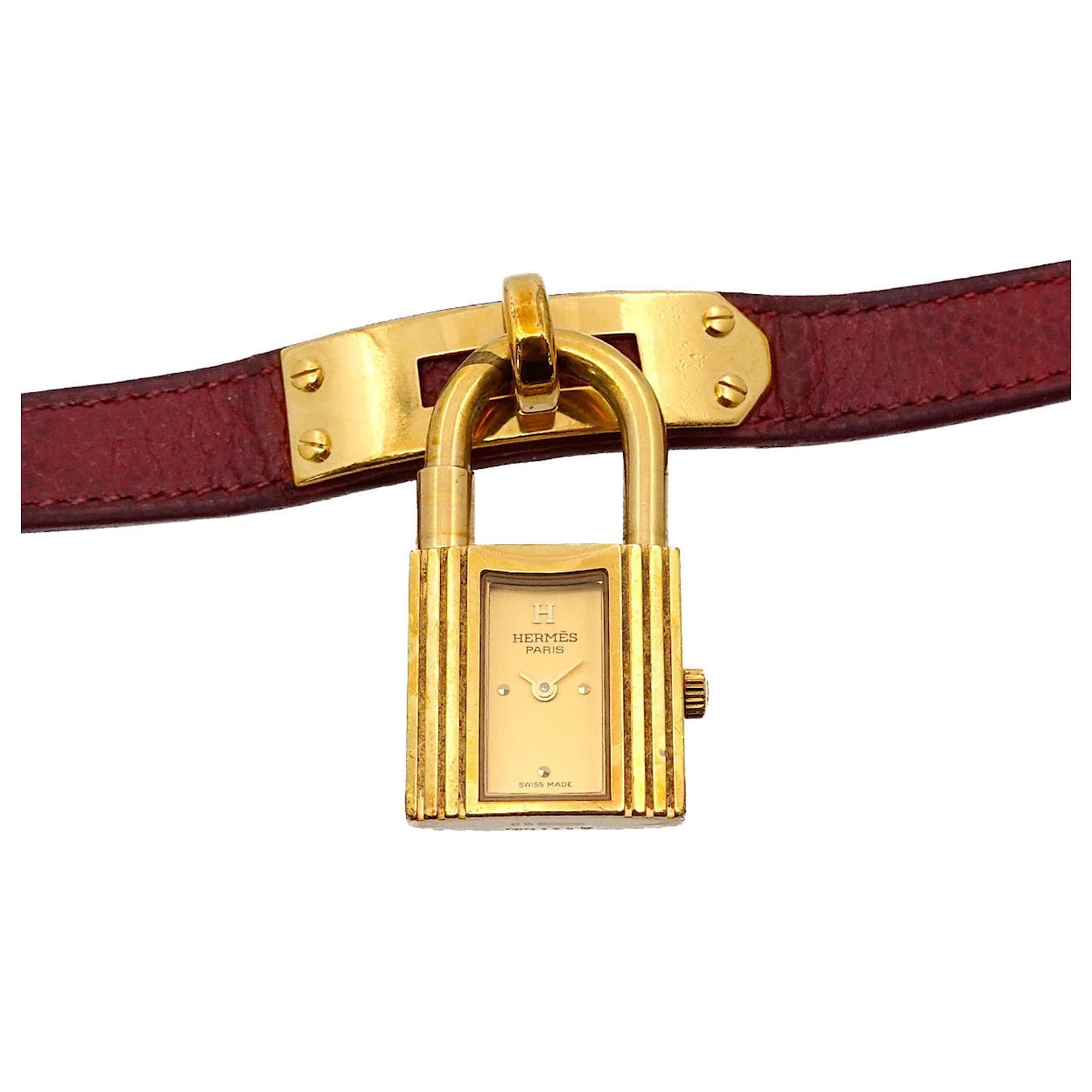 Hermès Hermes Kelly Watch Ladies Gold Red Quartz Padlock ref.2169940 ...
