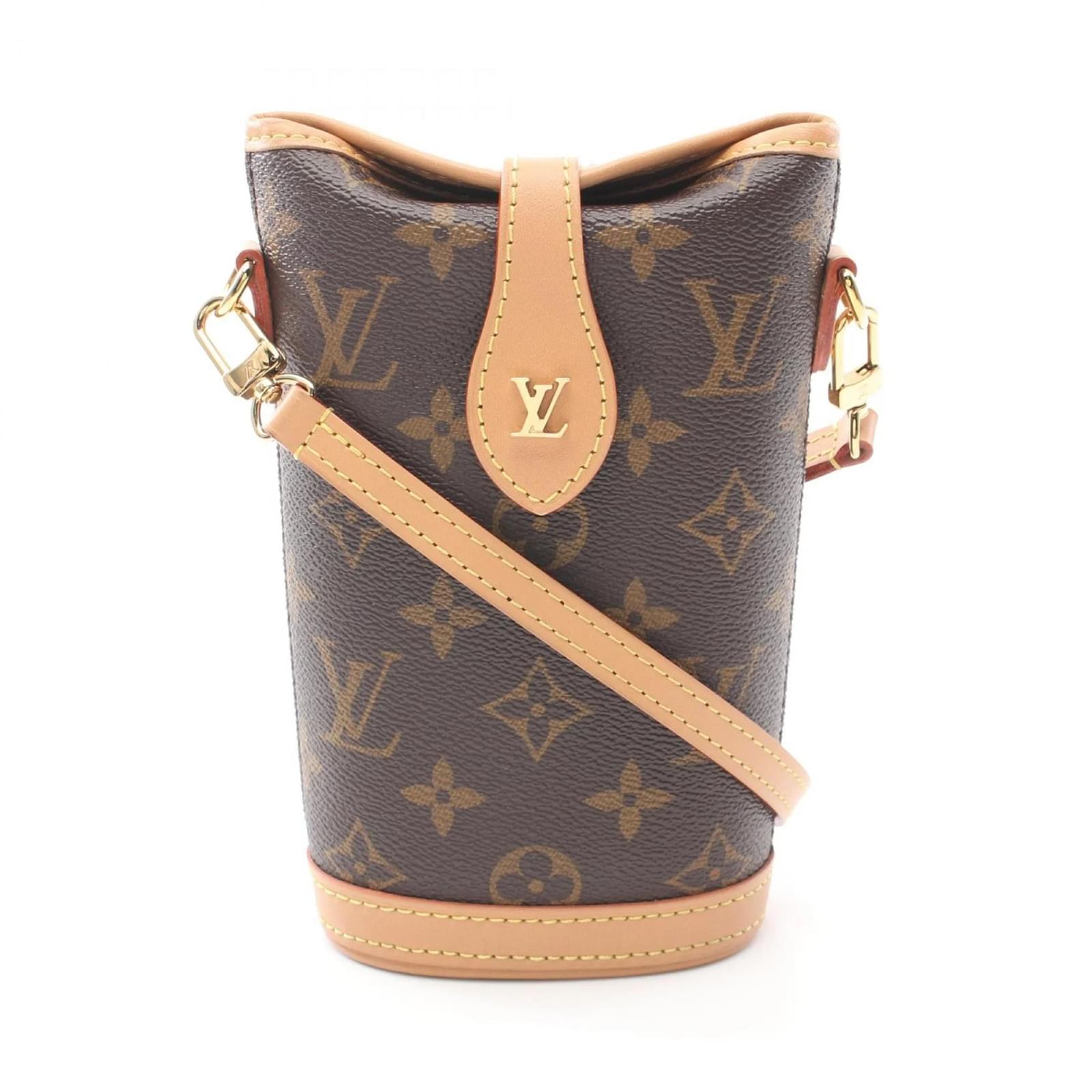 Louis Vuitton Fold Me Pouch Monogram Shoulder Bag Brown Leather Cloth ...