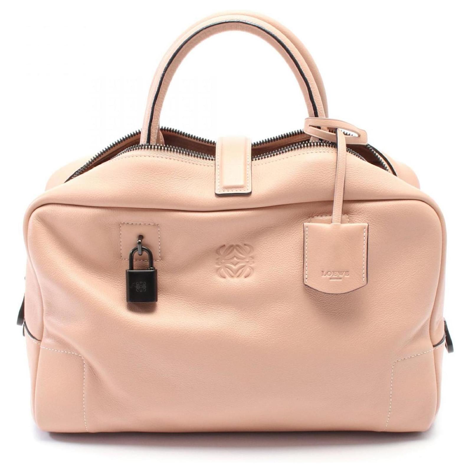 Loewe Amazona 36 Handbag Brown Pink Leather ref.2170465 - Joli Closet