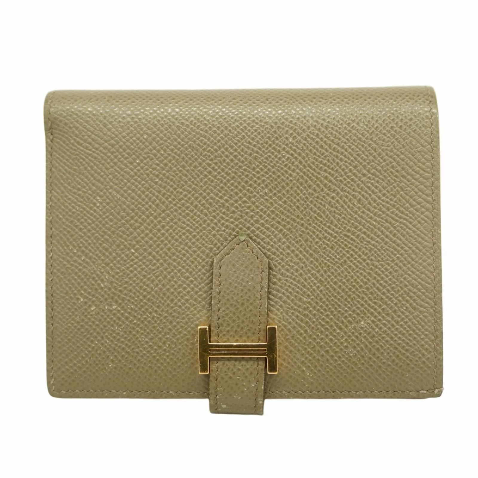Hermès Hermes Bearn Compact Wallet in Taupe Leather ref.2170578 - Joli ...