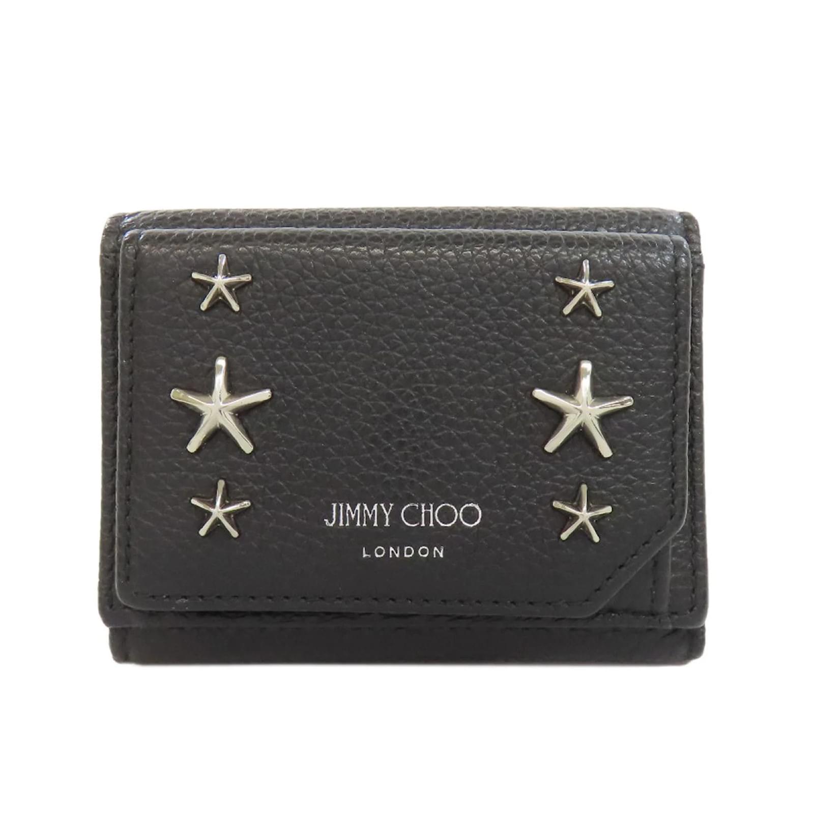 Jimmy Choo Star Motif Compact Wallet Black Leather ref.2173362 - Joli ...