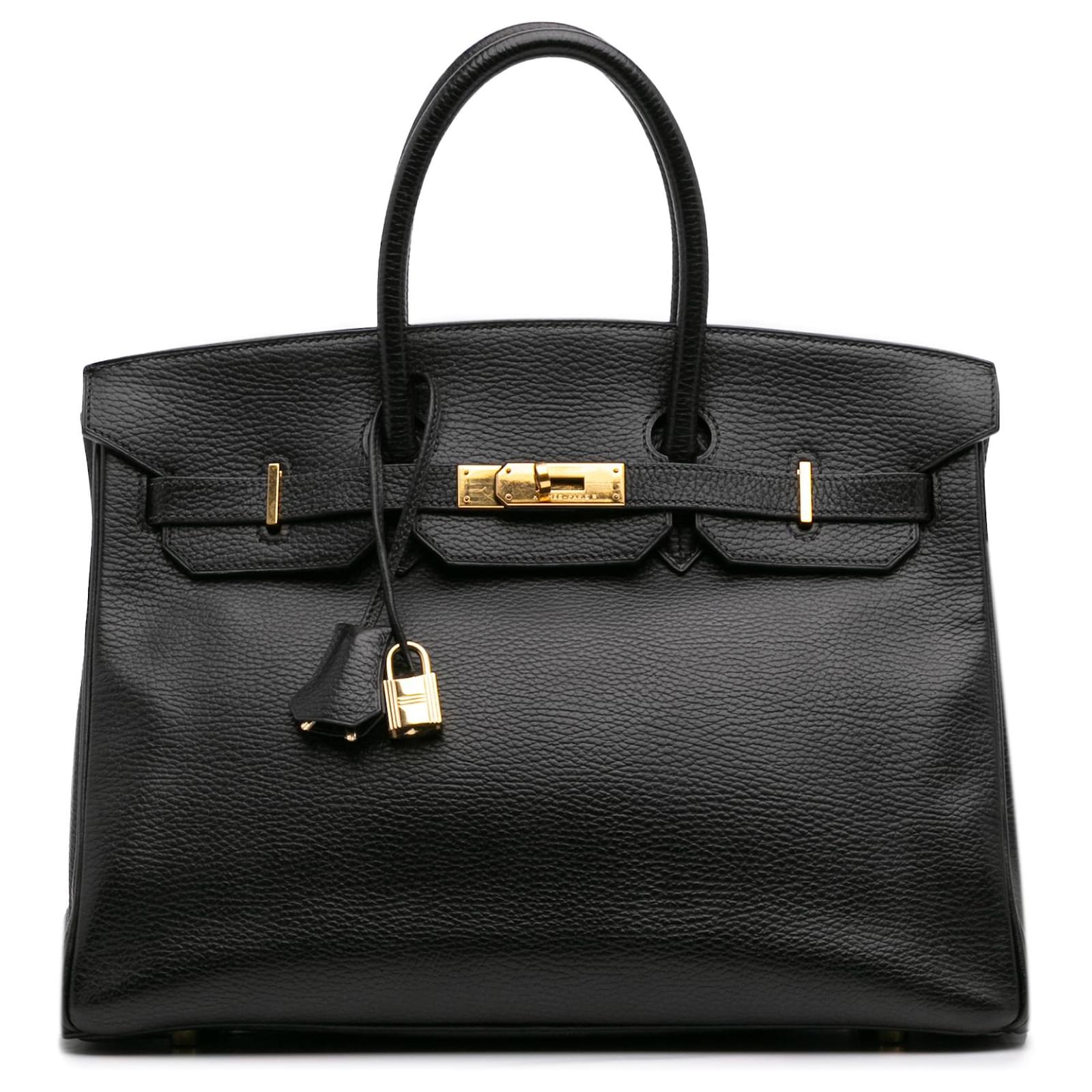 Hermès Black Clemence Birkin Retourne 35 Leather Pony-style calfskin ...