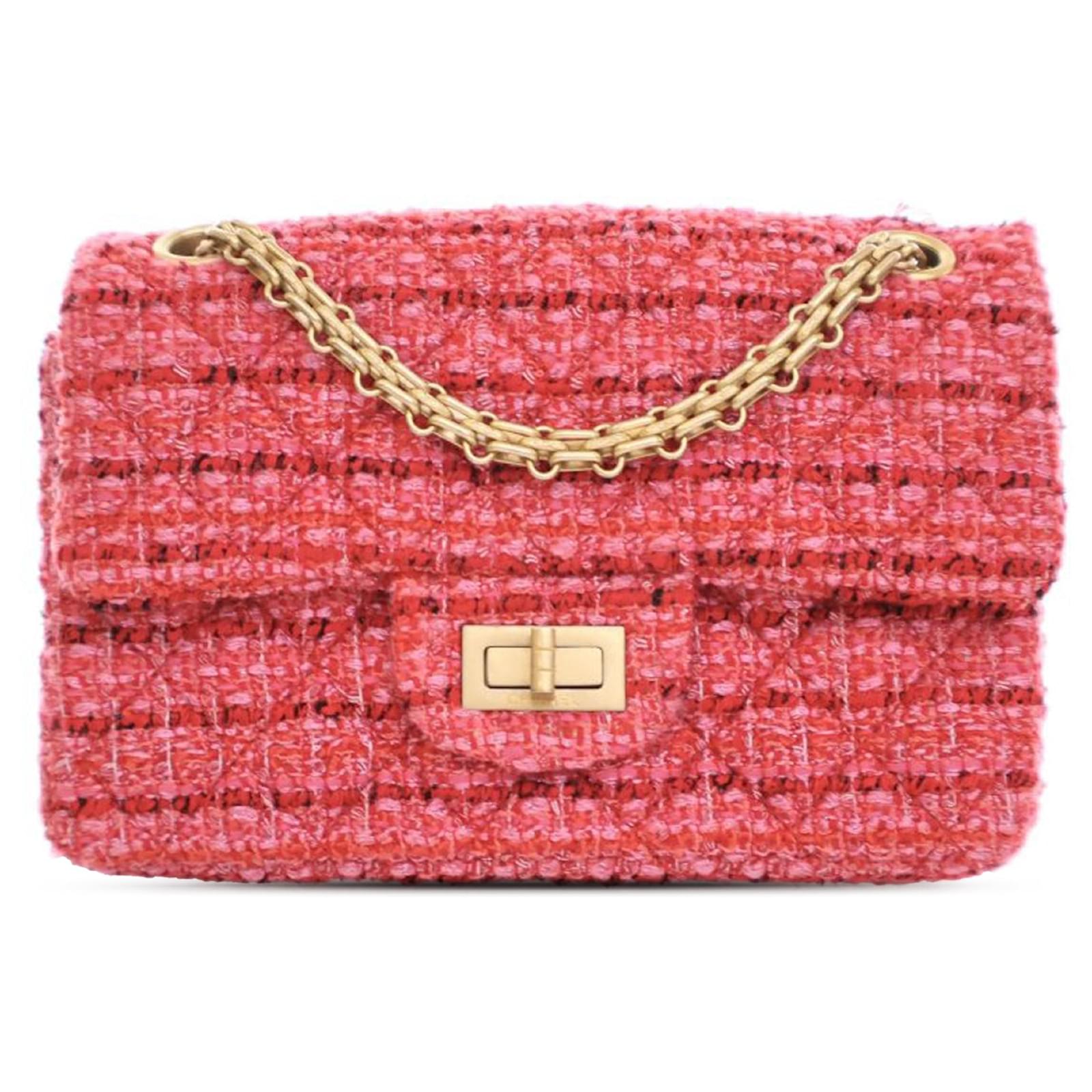 Chanel Pink Mini Reissue 2.55 Tweed Single Flap 224 Cloth ref.2175178 ...