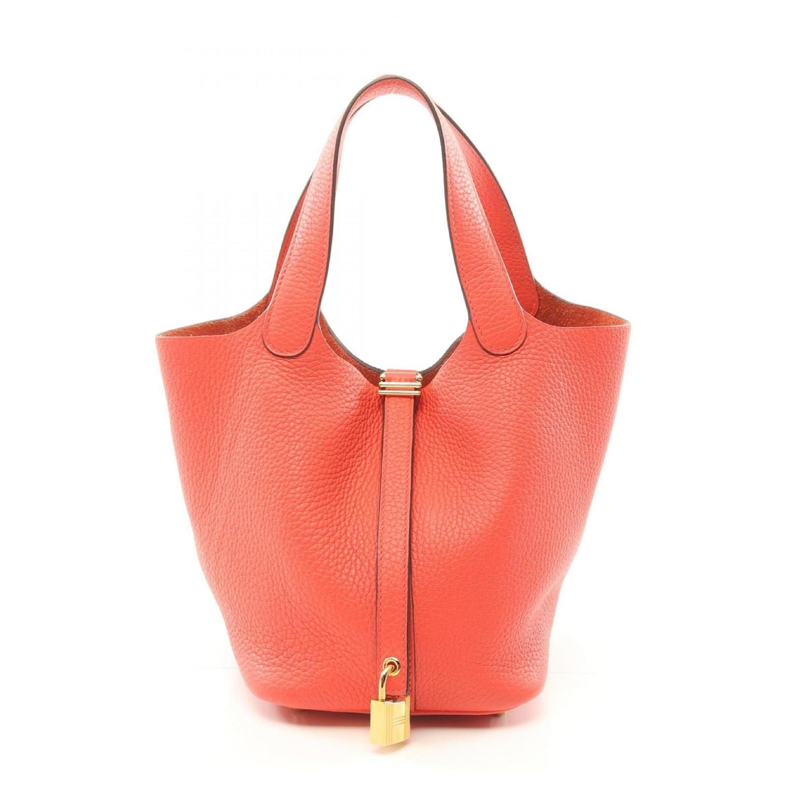 Hermès Hermes Picotin Lock PM Handbag Red Leather ref.2179092 - Joli Closet